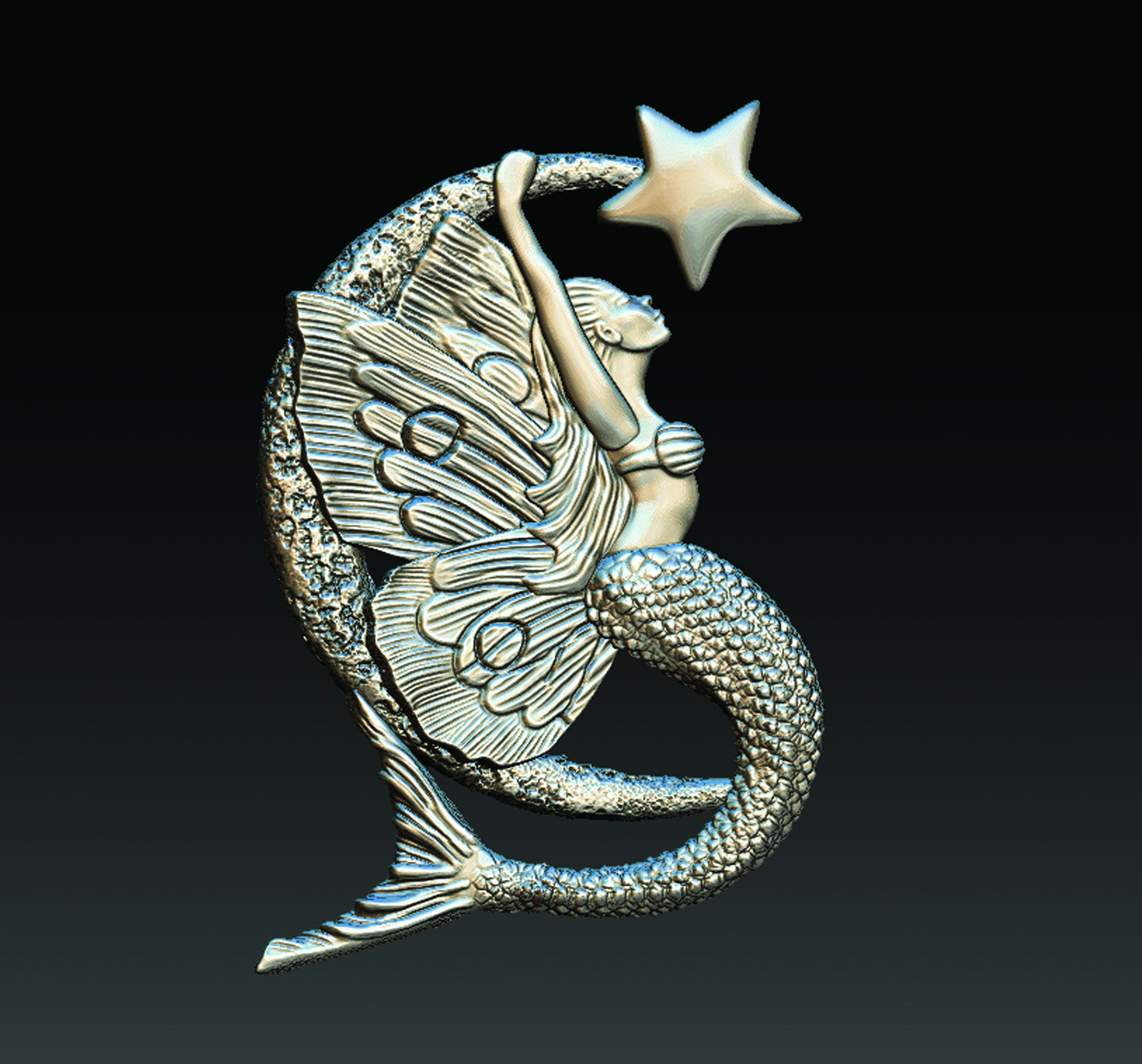 MERMAID PENDANT 3D model 3D printable | CGTrader