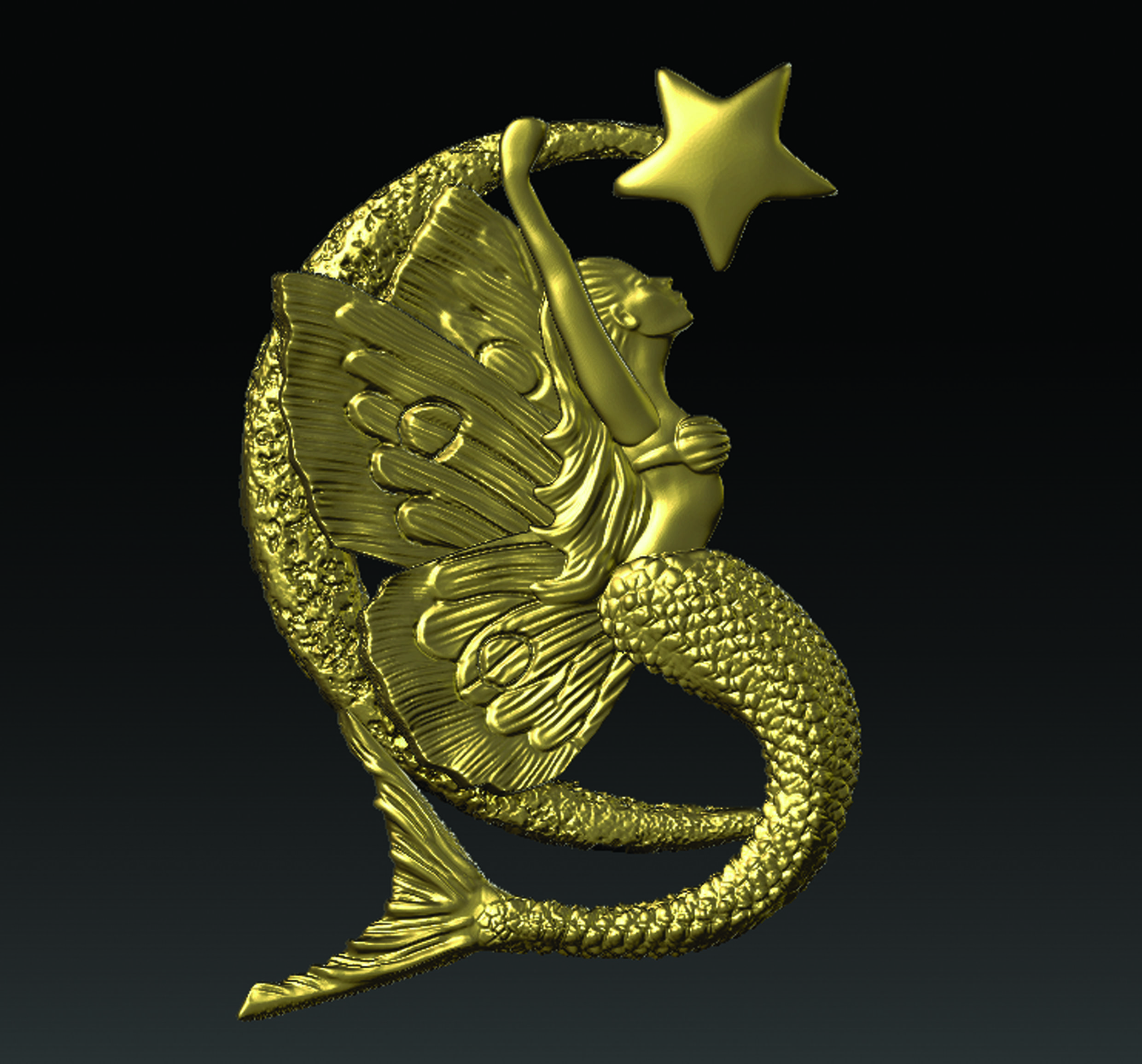 MERMAID PENDANT 3D model 3D printable | CGTrader