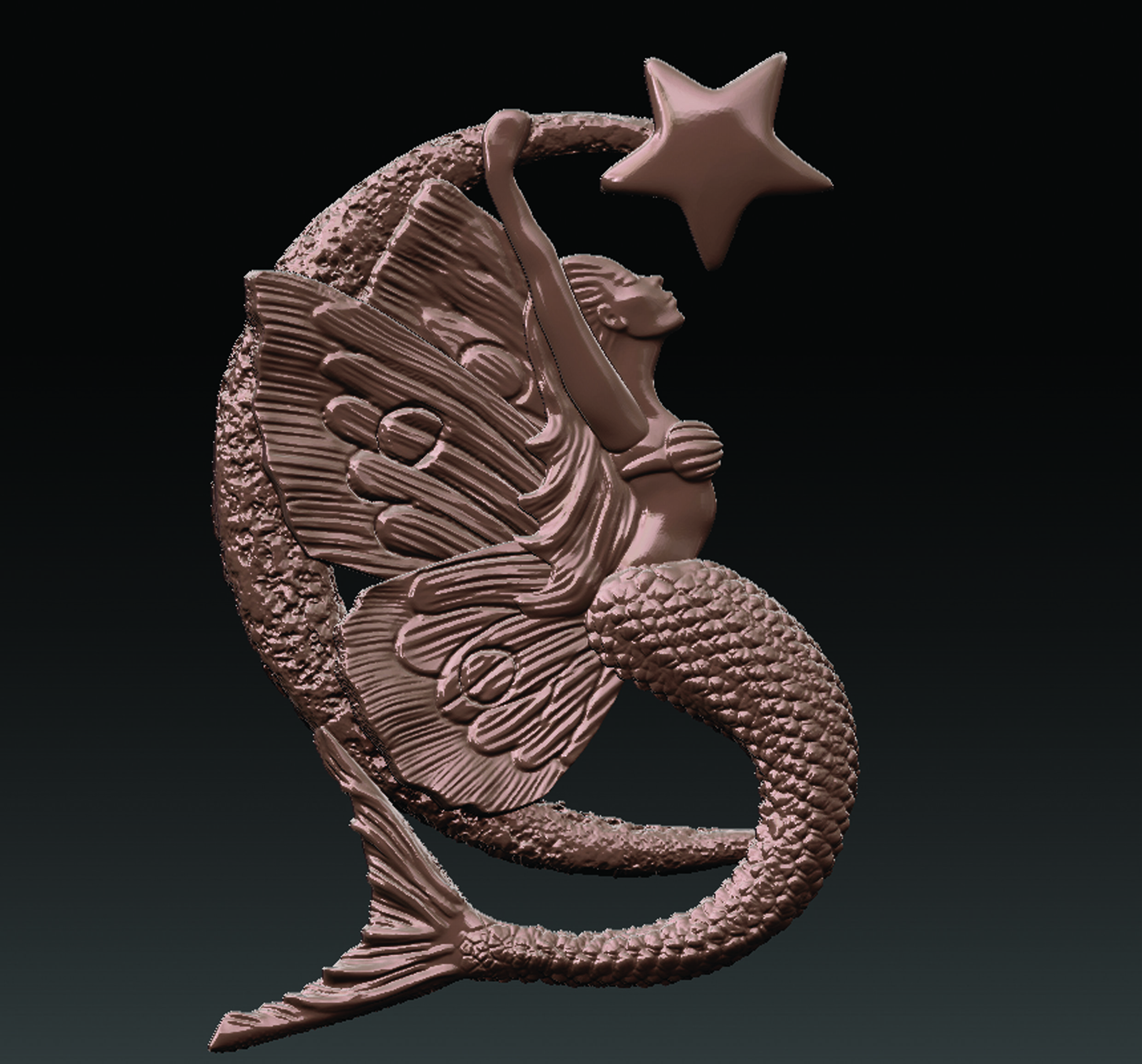 MERMAID PENDANT 3D model 3D printable | CGTrader