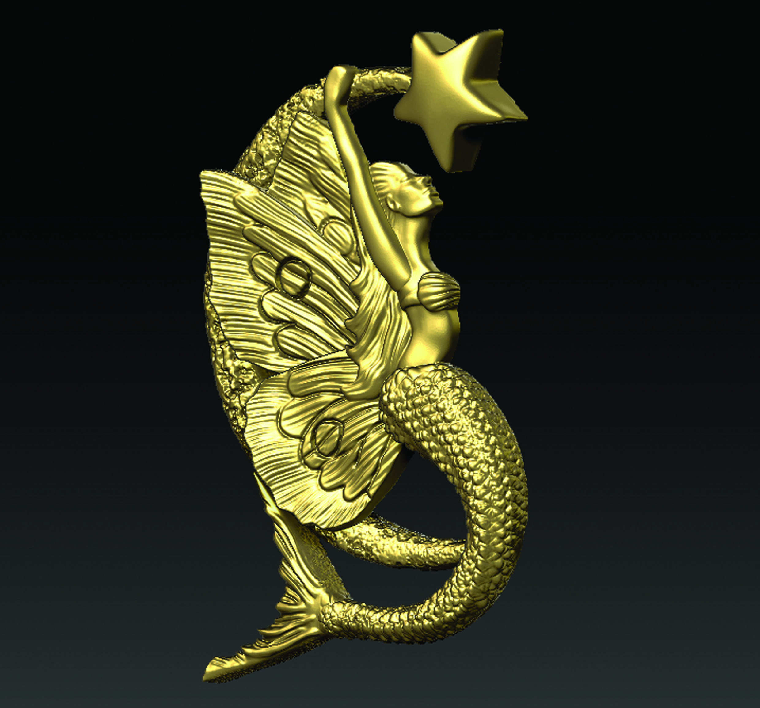 MERMAID PENDANT 3D model 3D printable | CGTrader