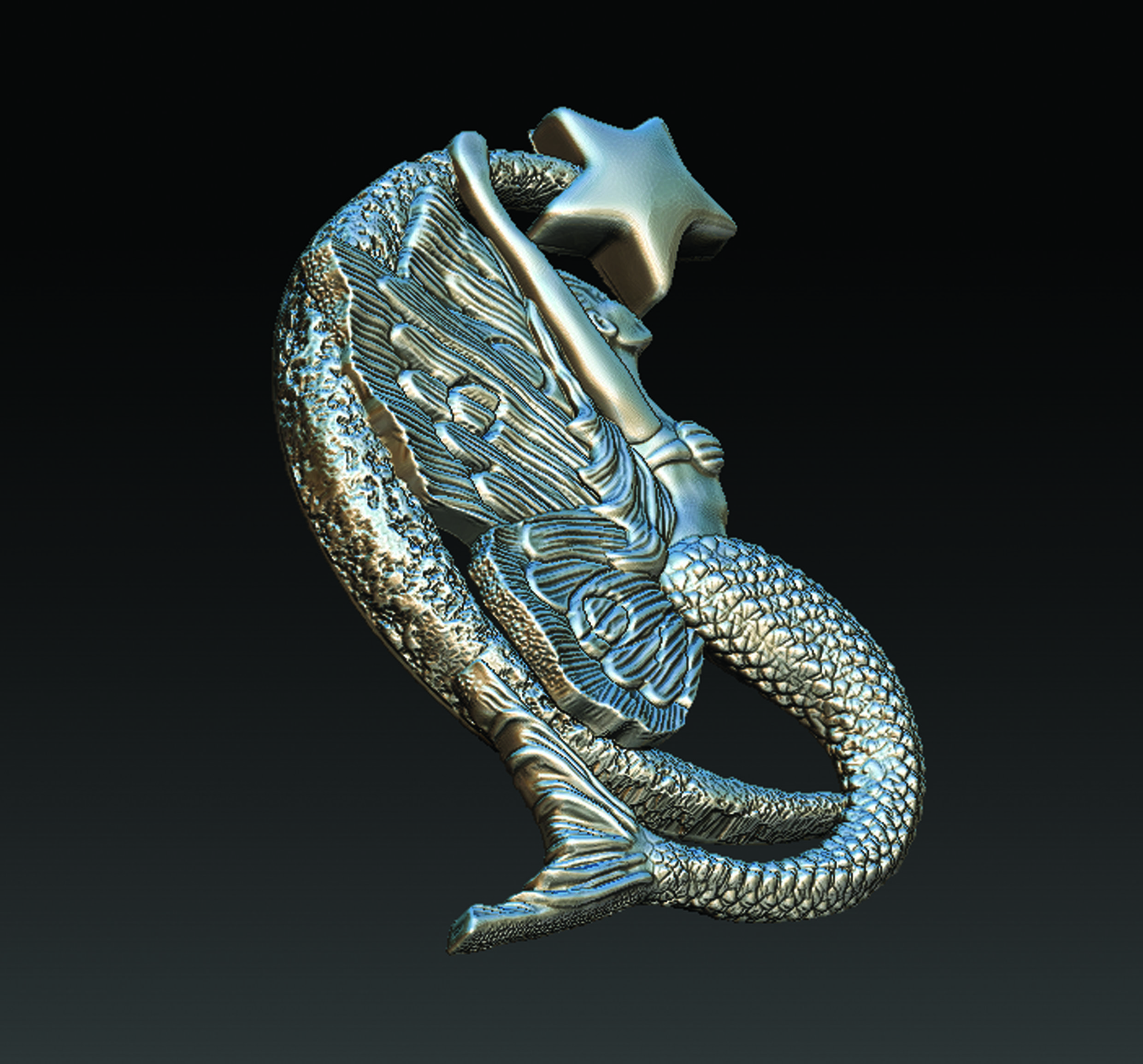 MERMAID PENDANT 3D model 3D printable | CGTrader