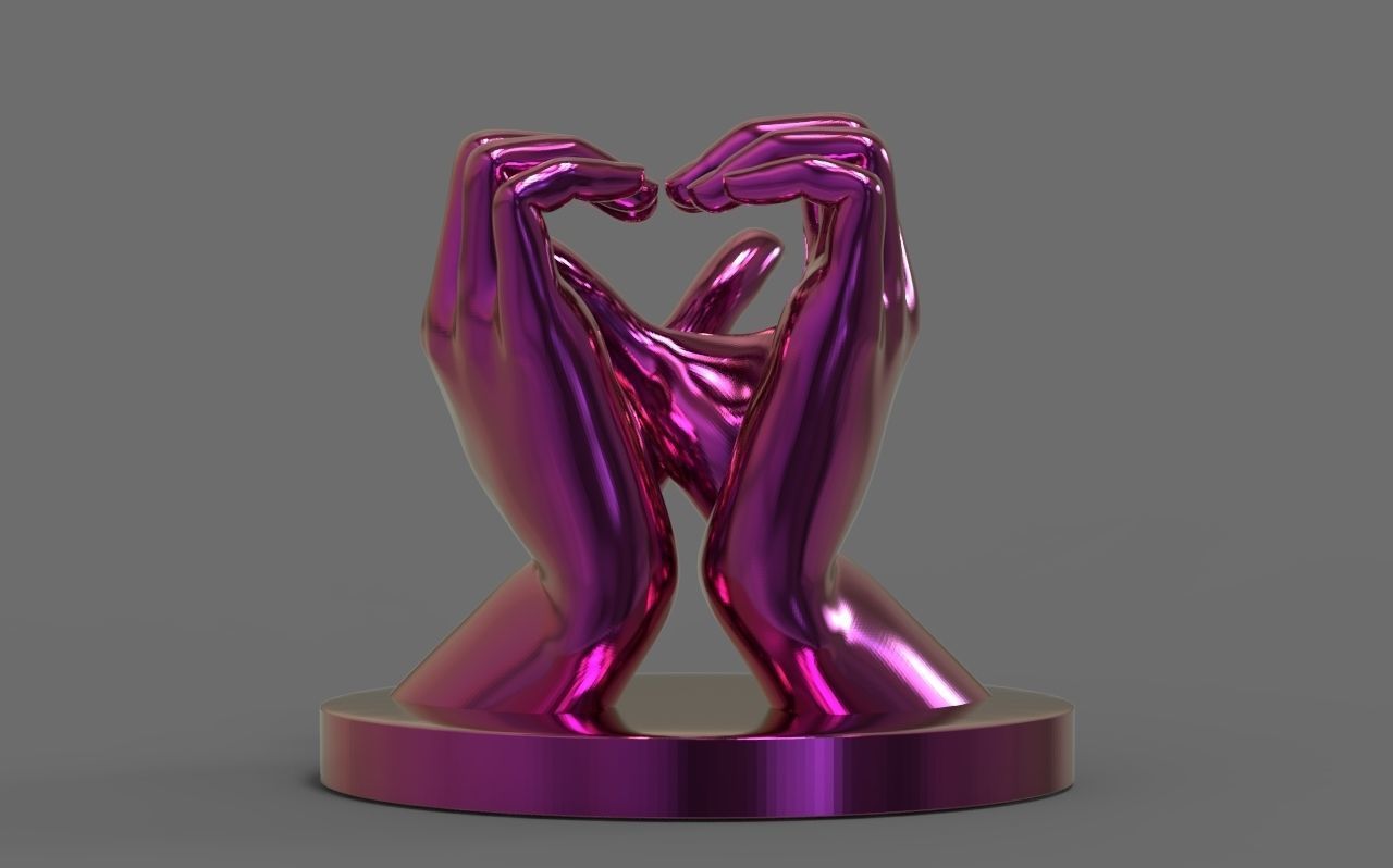 Hands Heart Gesture 3D model 3D printable | CGTrader