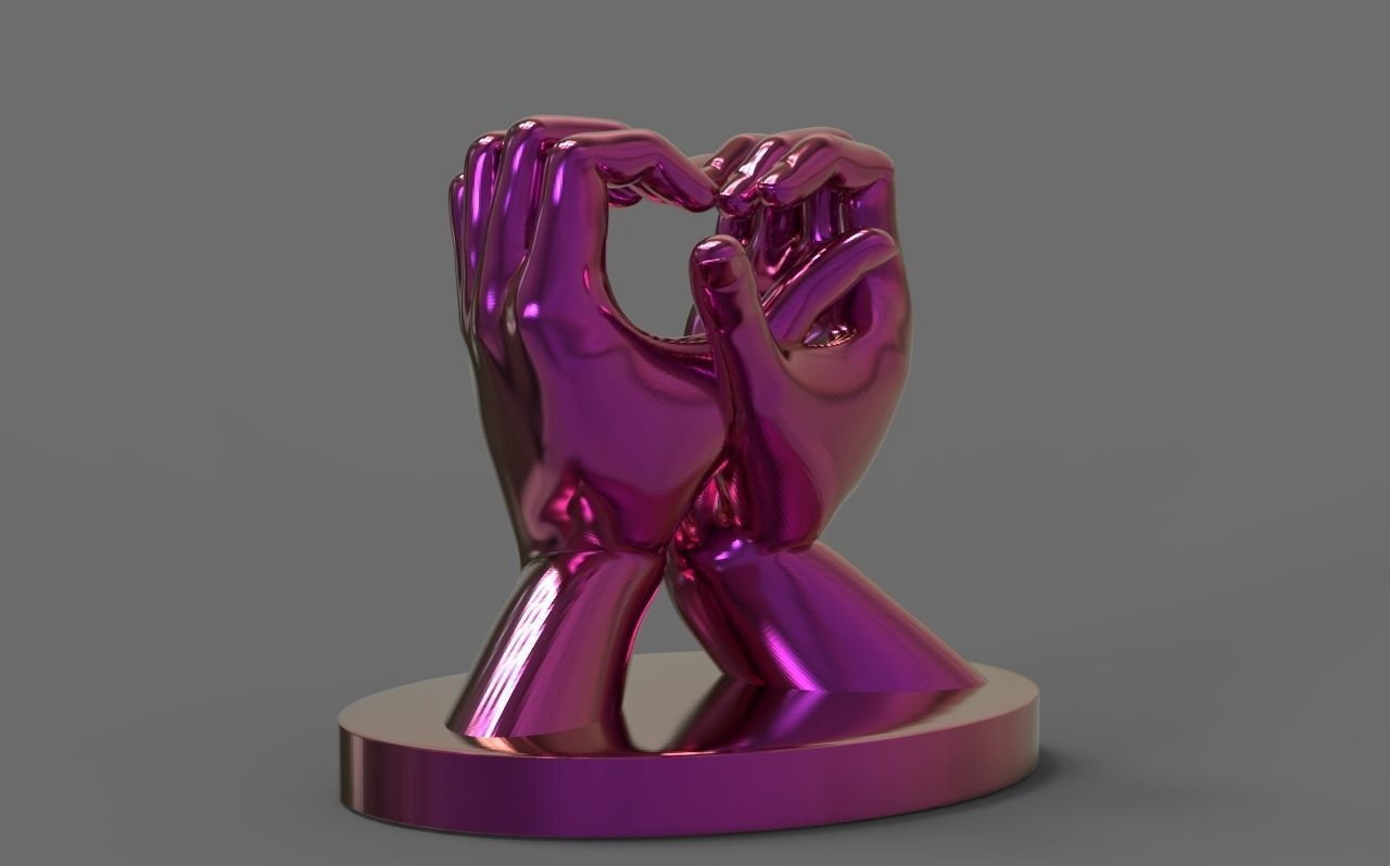 Hands Heart Gesture 3D model 3D printable | CGTrader