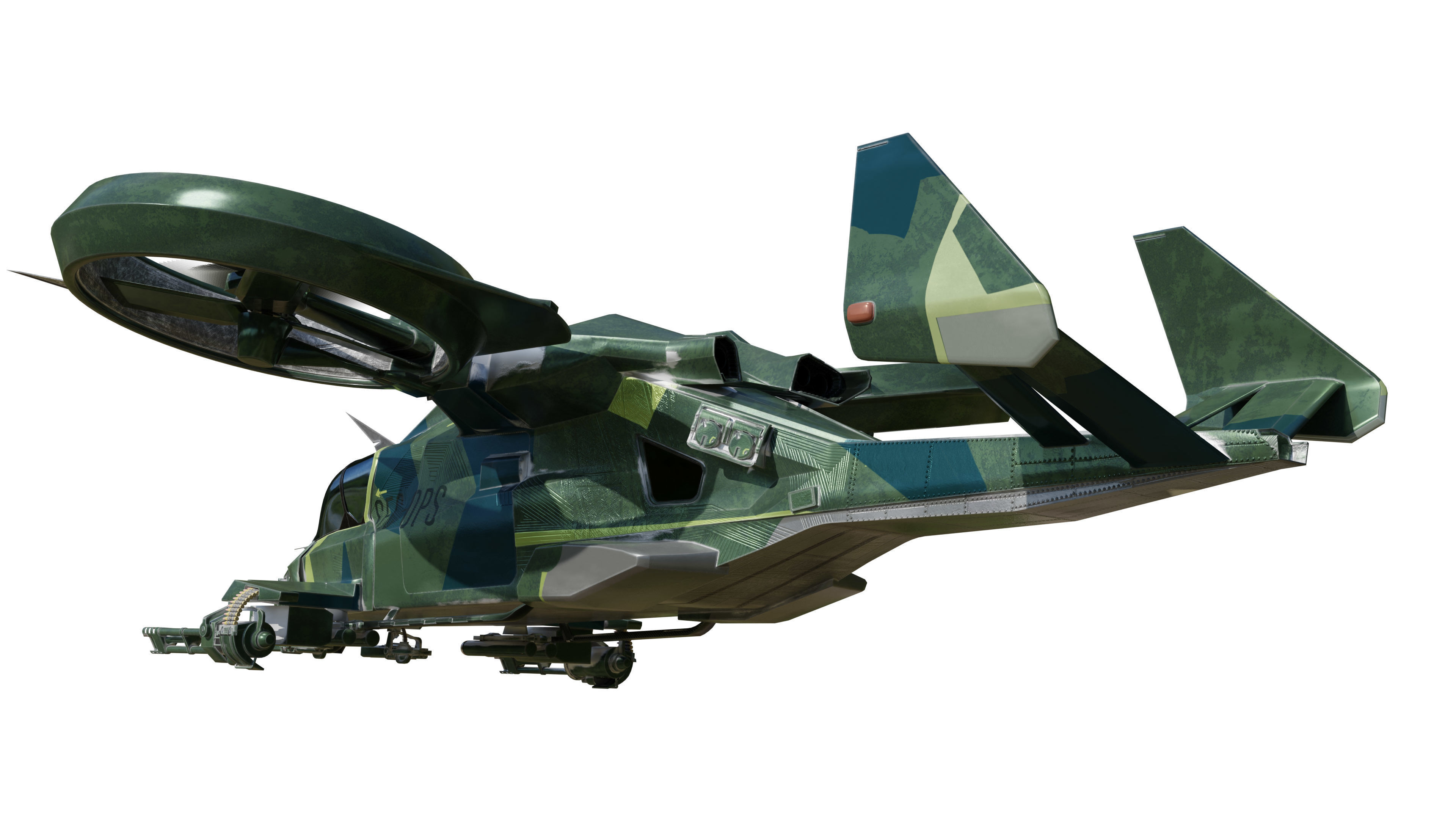 3D model Avatar Aerospatiale SA-9 Kestrel Gunship Helicopter VR / AR ...