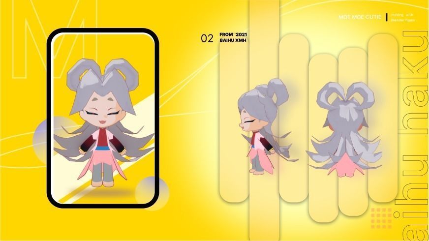 qq version cartoon model 3D model rigged | CGTrader