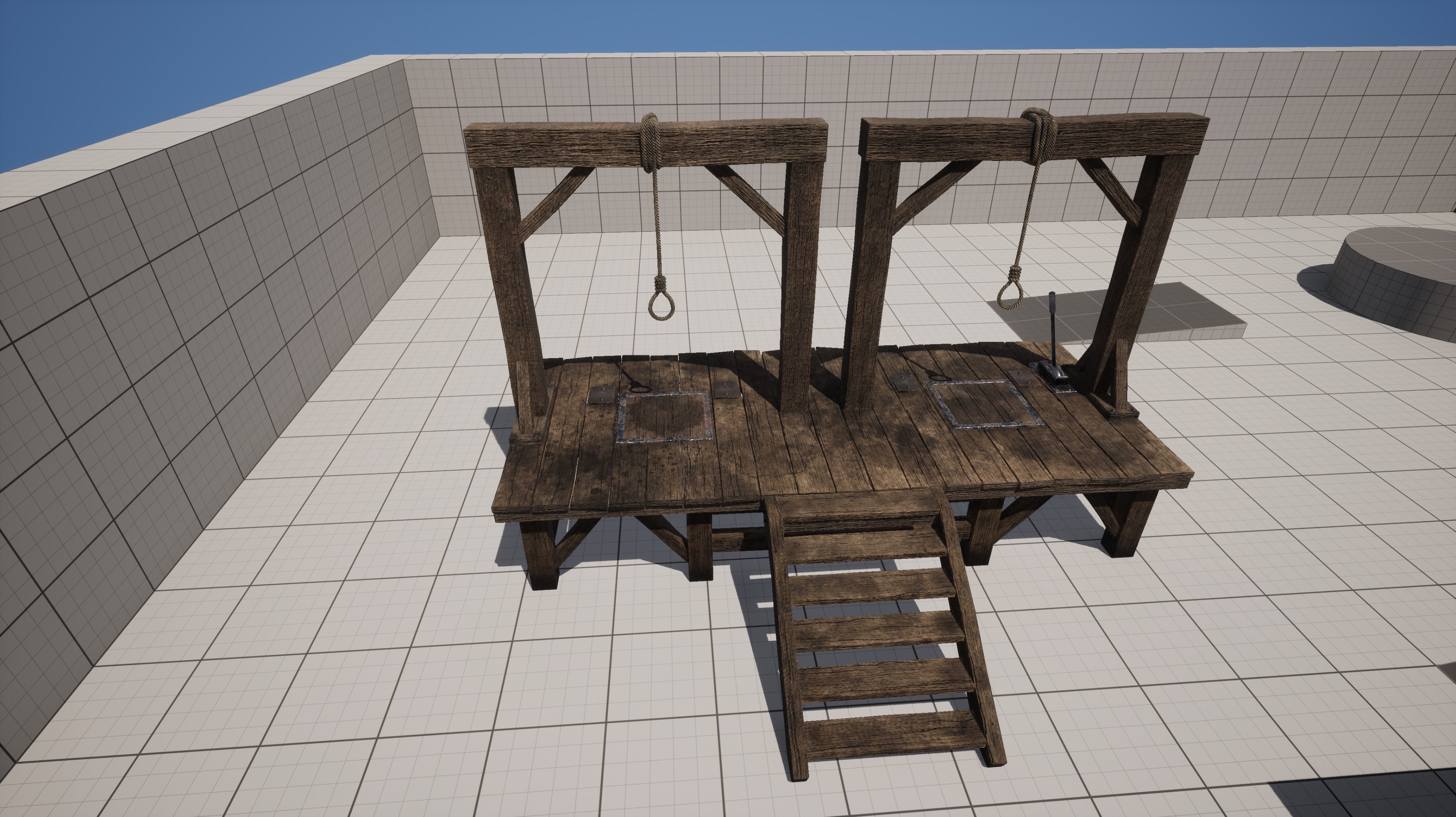3d Model Gallows Ue5 Game Ready With Collision Mesh Vr Ar Low Poly Cgtrader 