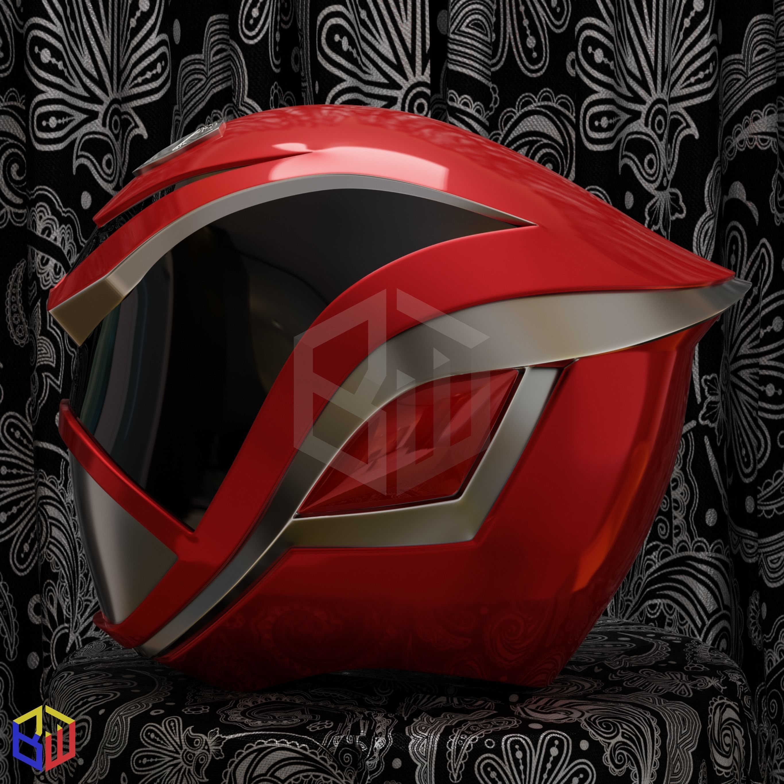 Power Rangers SPD Red Ranger helmet 3D model 3D printable | CGTrader