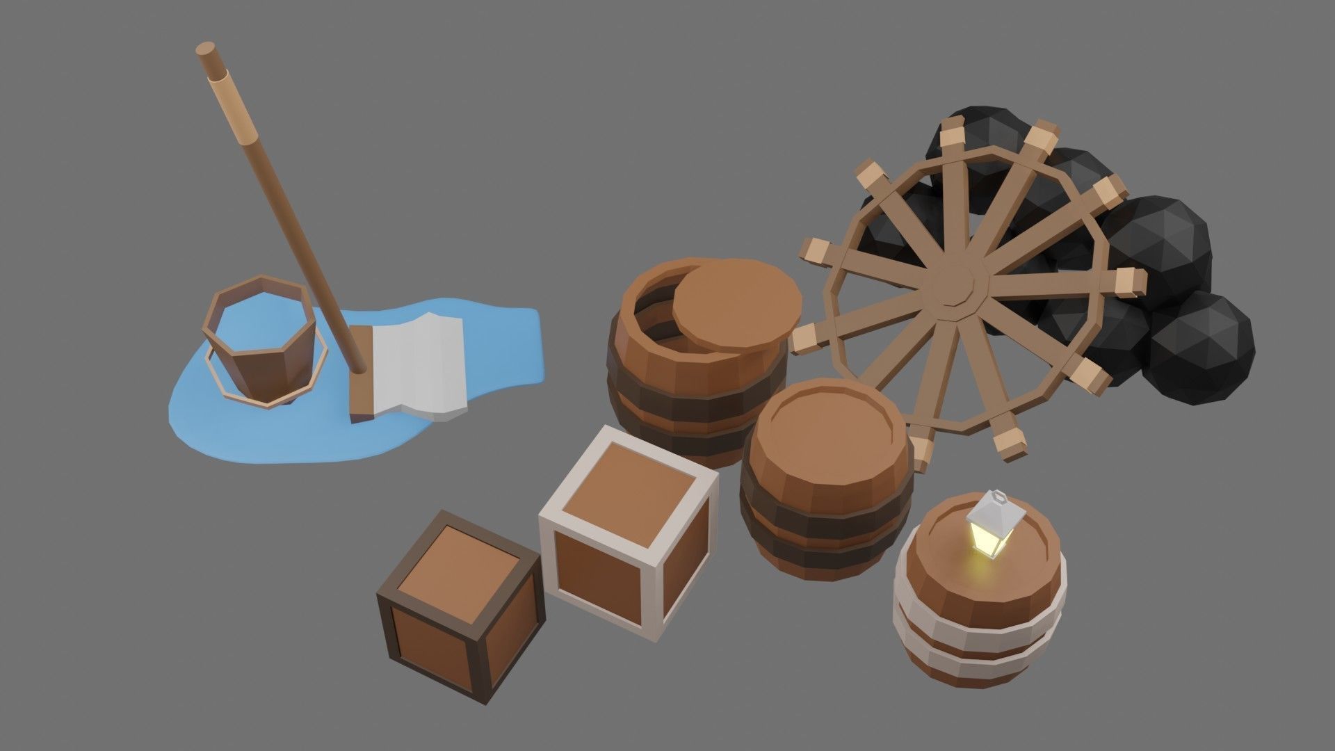 3D model Pirate Ship Items VR / AR / low-poly | CGTrader