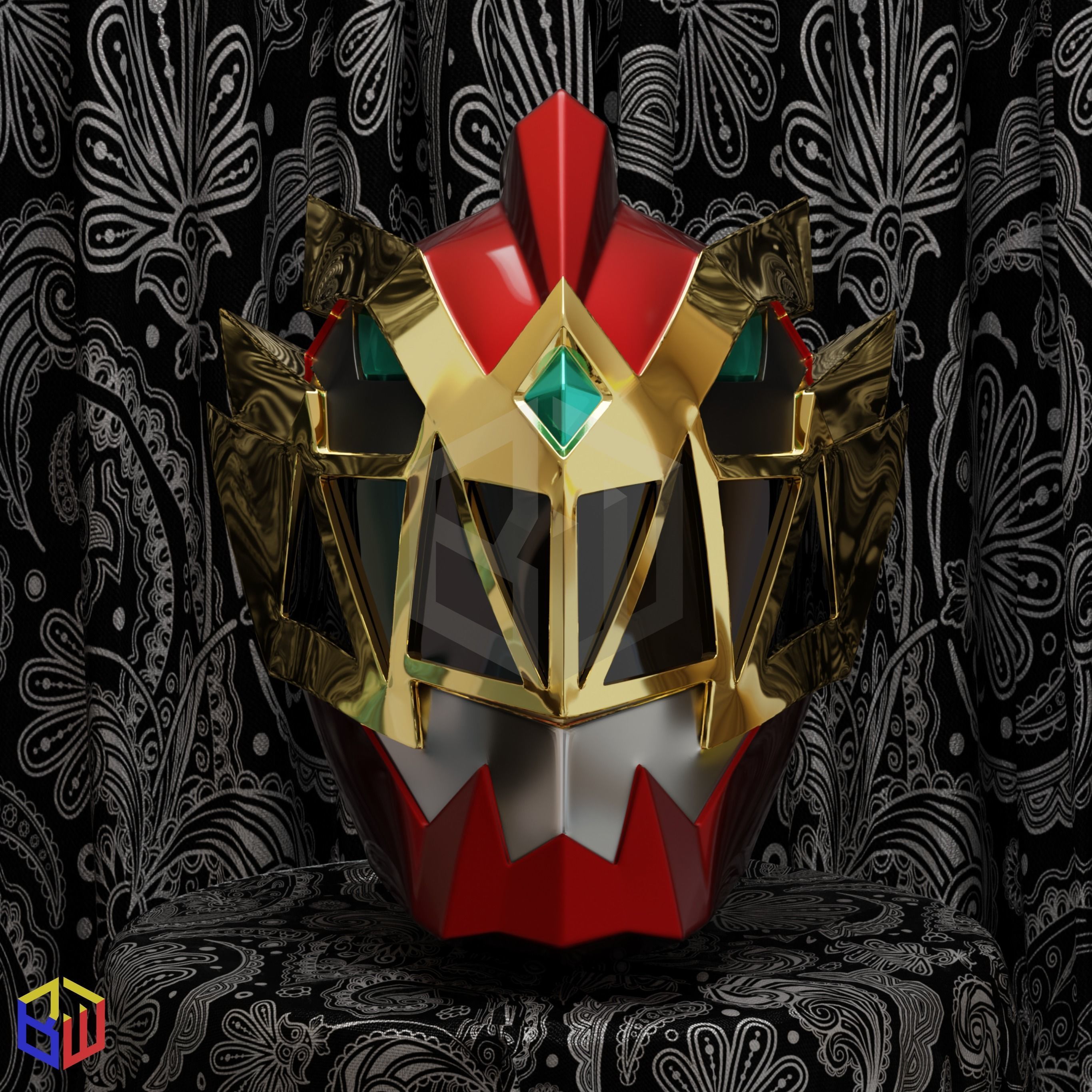 Power Rangers Dino Fury Red Knight Helmet 3D model 3D printable | CGTrader