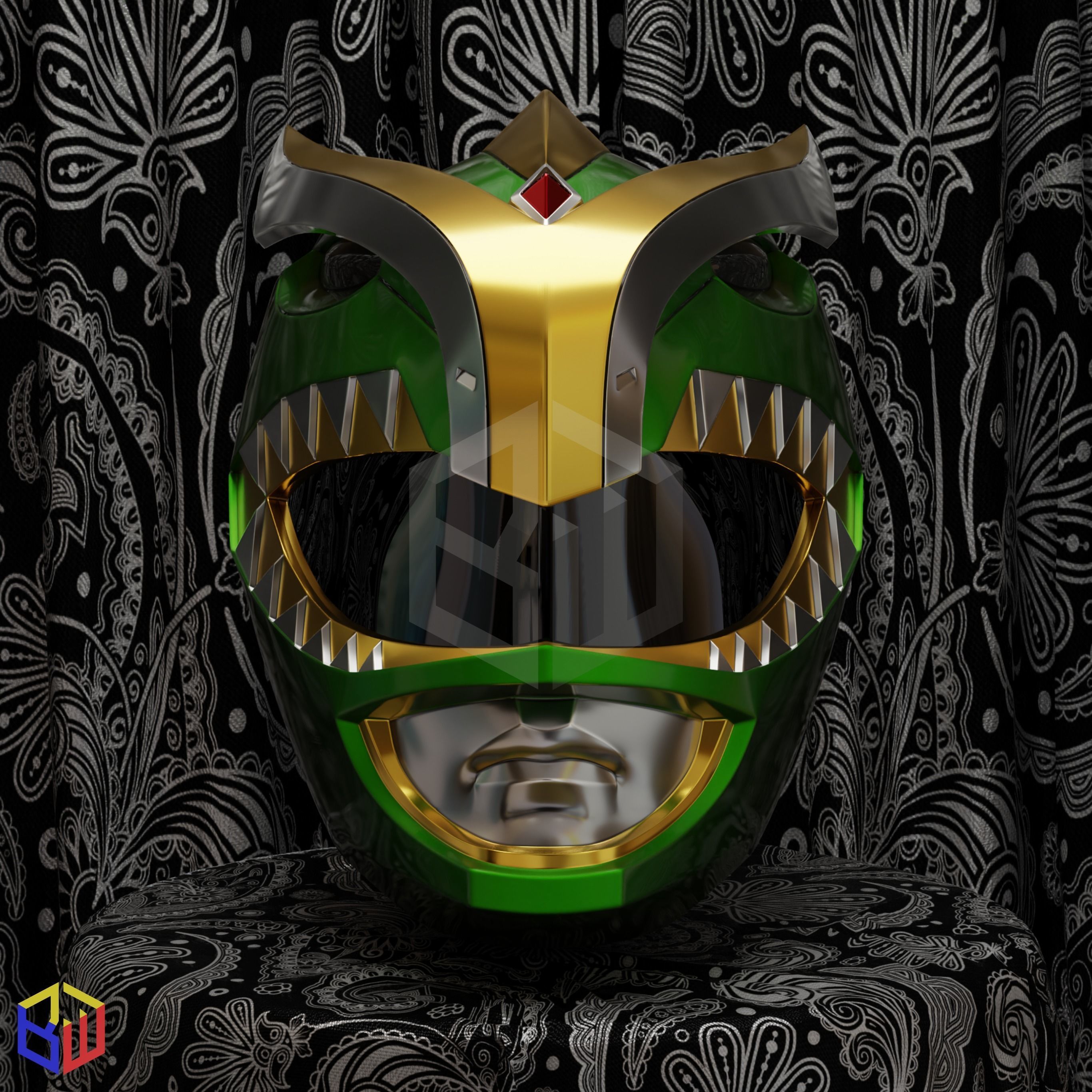 Power Rangers Green Ranger V2 Bat in the Sun Helmet 3D model 3D ...