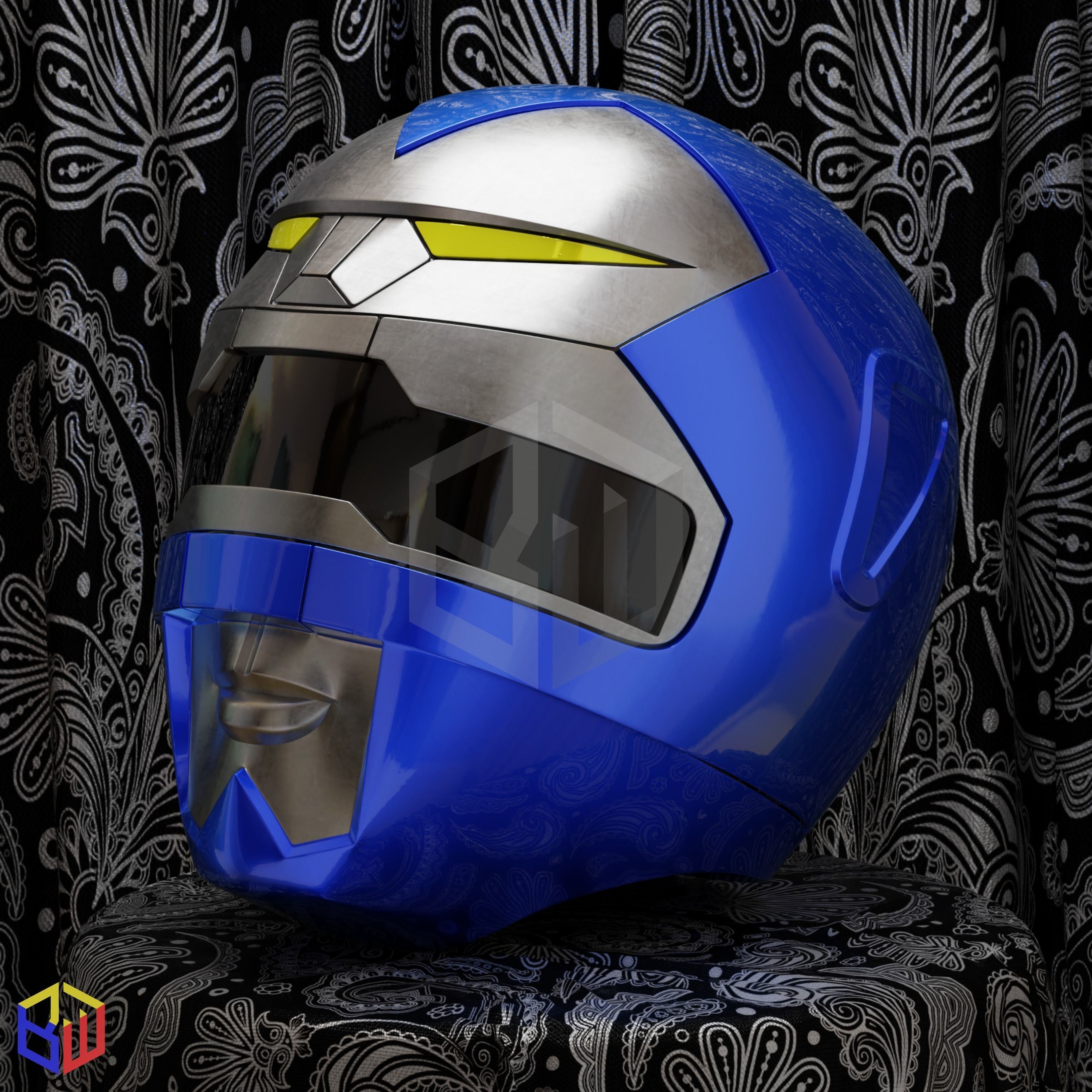 Power rangers Lost Galaxy Blue Ranger Helmet 3D model 3D printable ...
