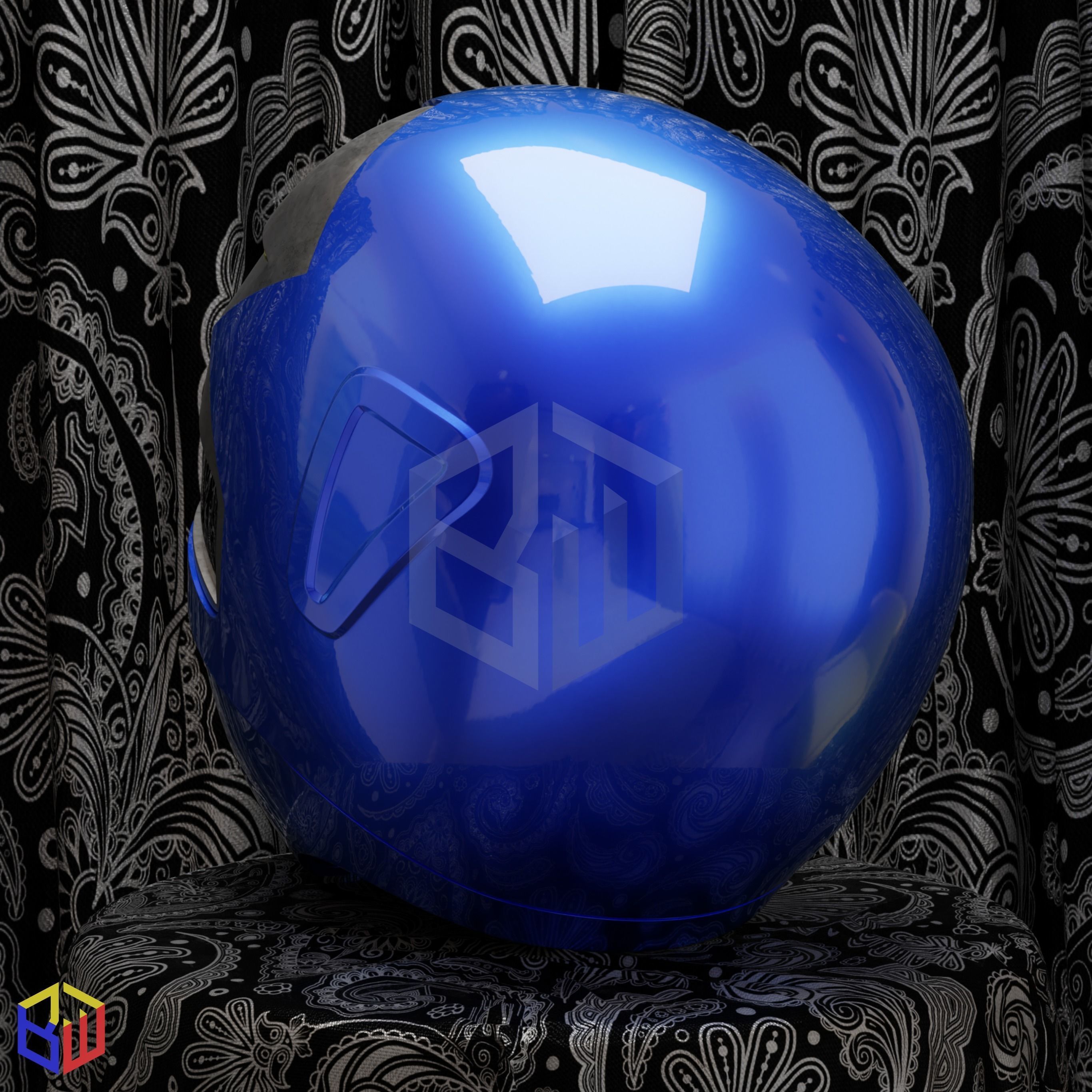 Power rangers Lost Galaxy Blue Ranger Helmet 3D model 3D printable ...