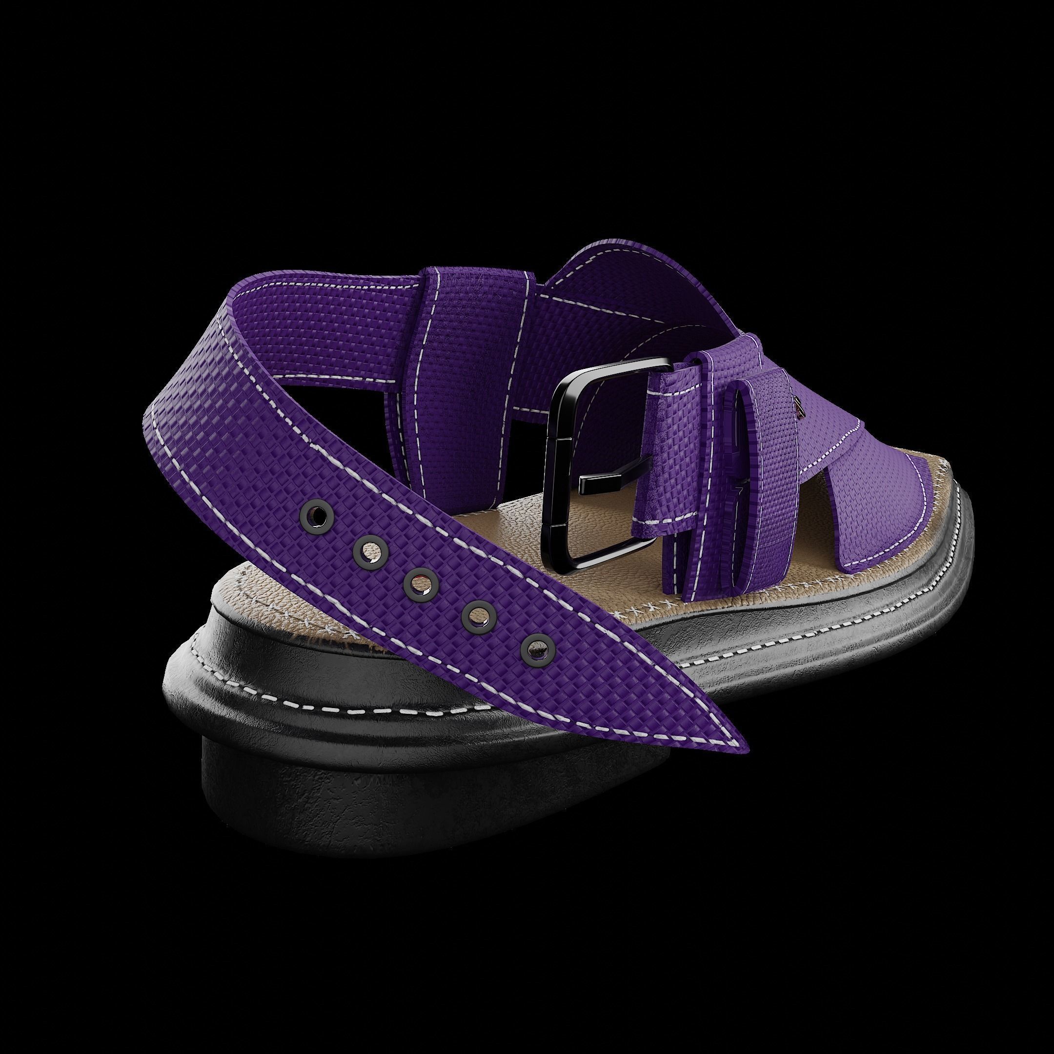 Peshawari Chappal Shoe Sandal 3D model | CGTrader