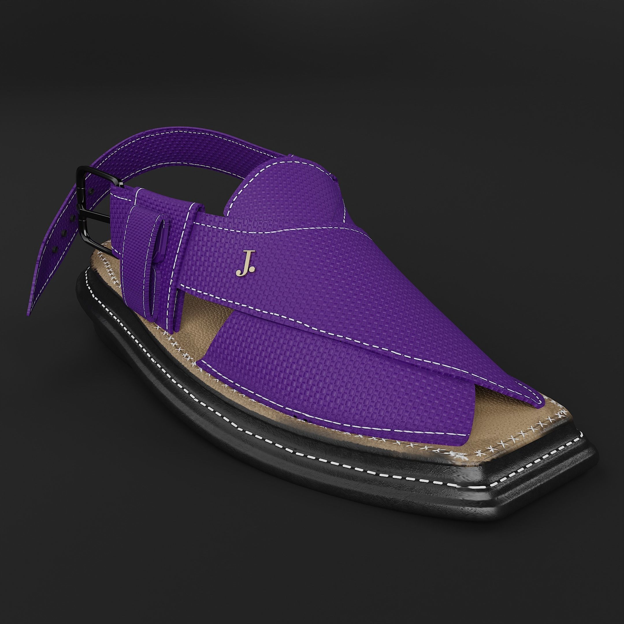 Peshawari Chappal Shoe Sandal 3D model | CGTrader
