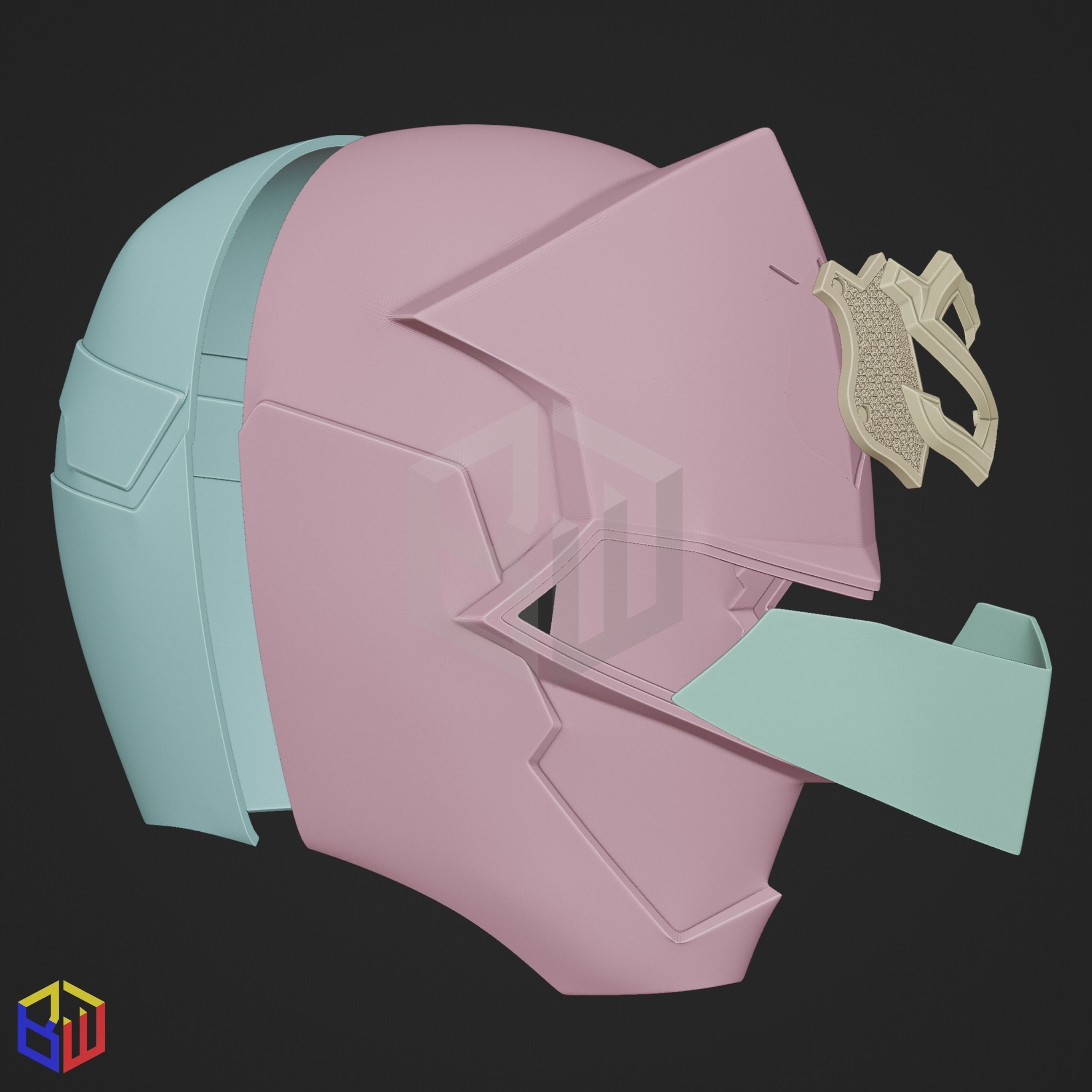 Power Rangers Patren 1gou Red Ranger Helmet 3D model 3D printable ...