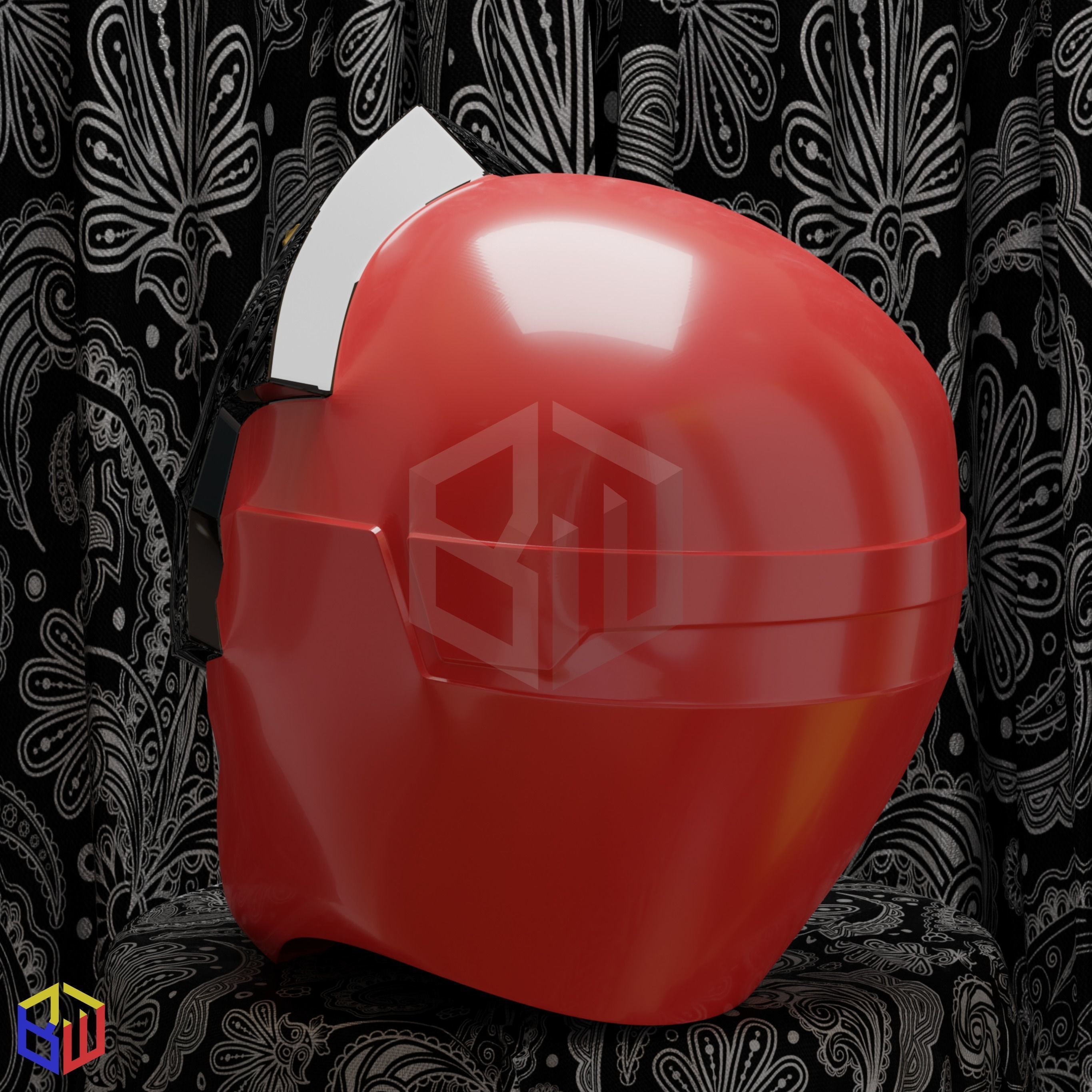 Power Rangers Patren 1gou Red Ranger Helmet 3D model 3D printable ...