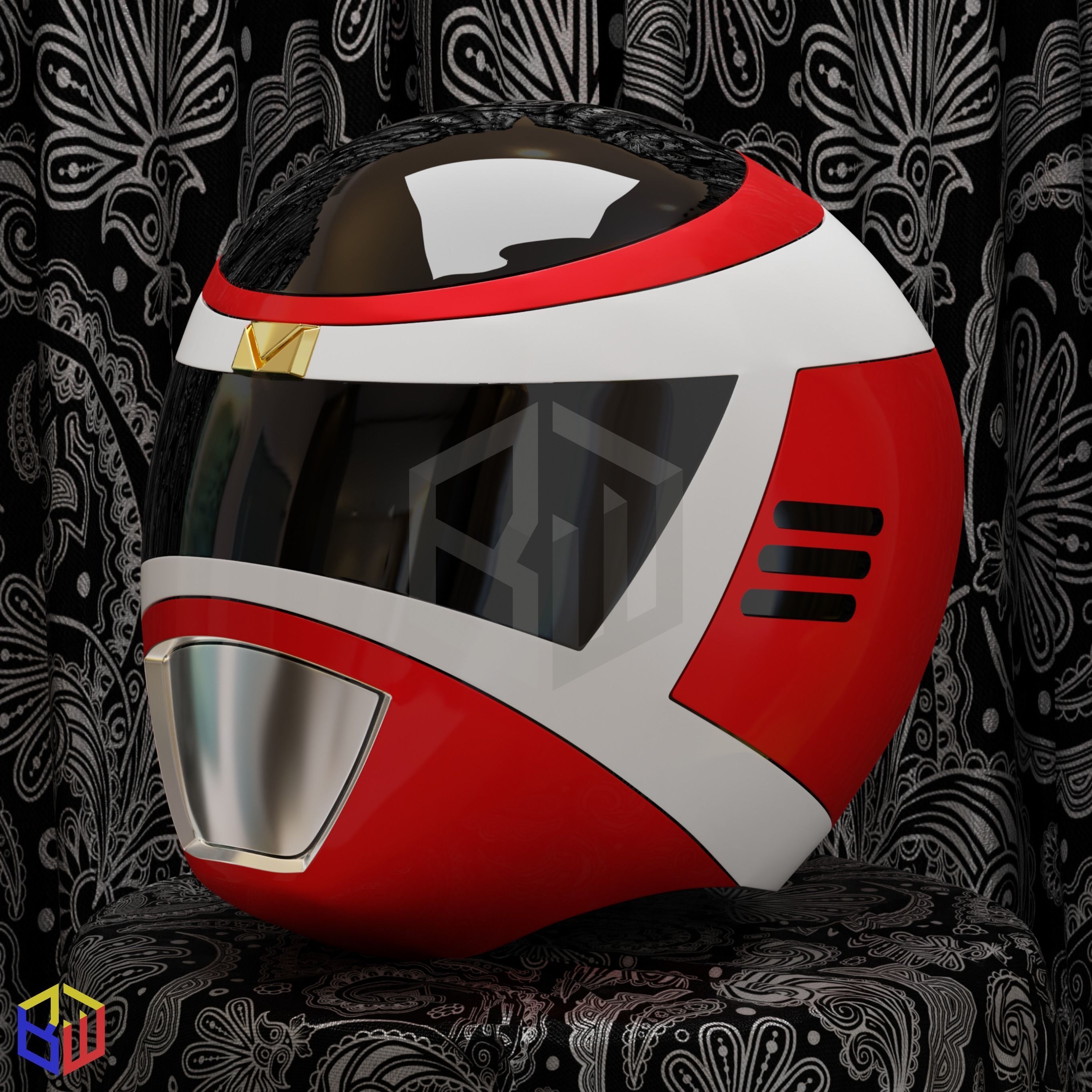 Power Rangers In Space Red Ranger Helmet 3D model 3D printable | CGTrader
