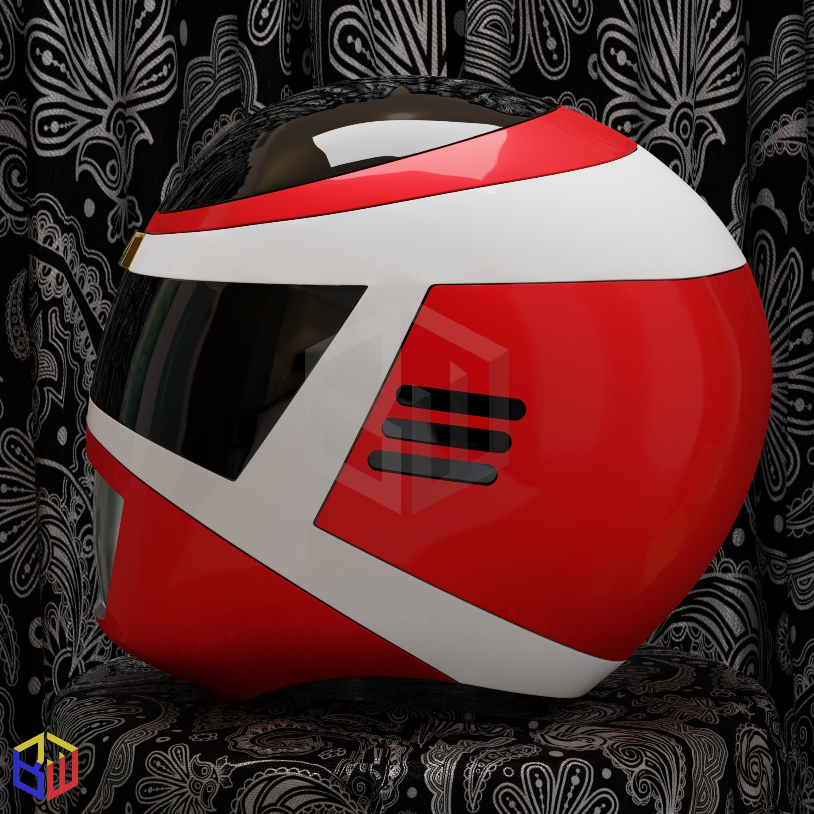 Power Rangers In Space Red Ranger Helmet 3D model 3D printable | CGTrader
