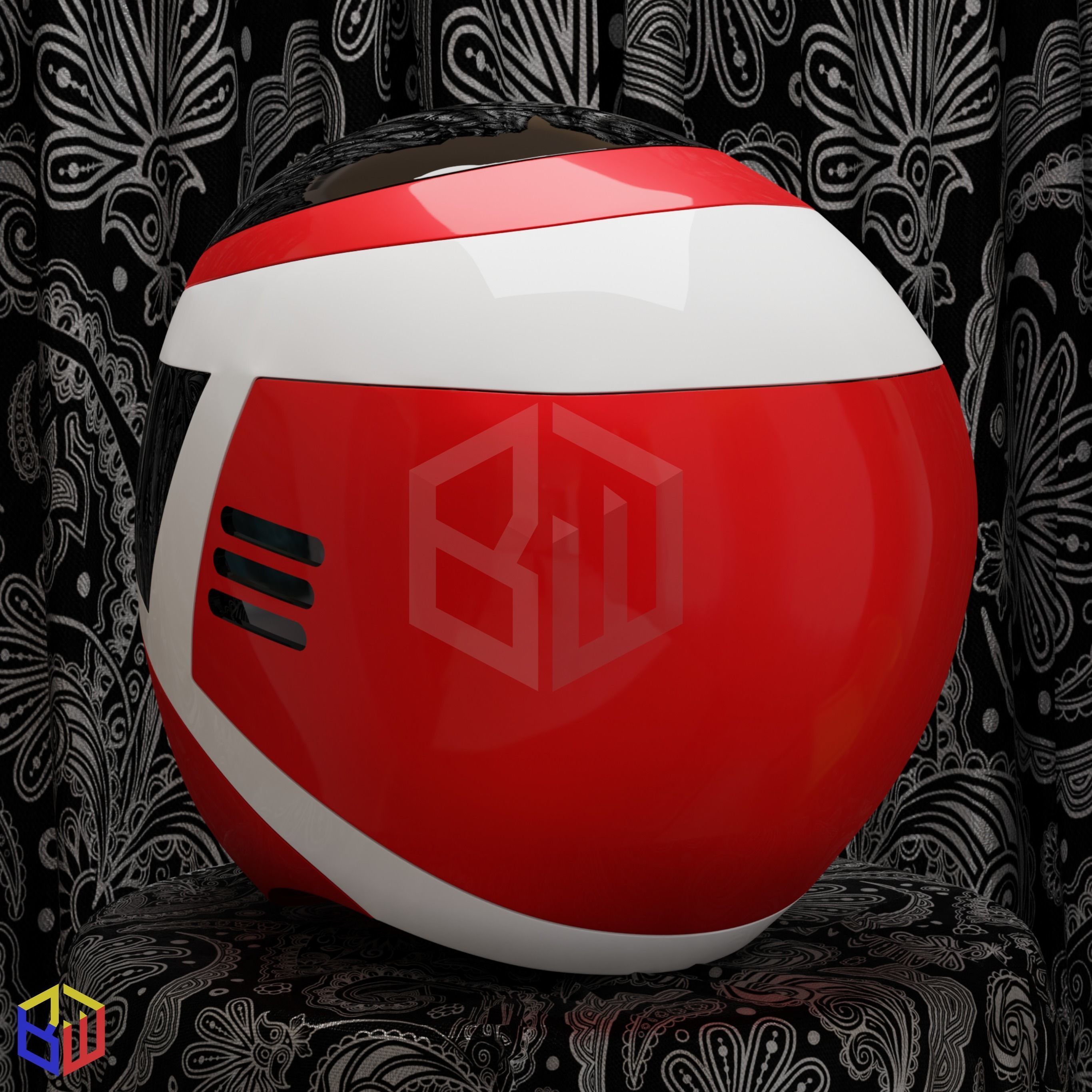 Power Rangers In Space Red Ranger Helmet 3D model 3D printable | CGTrader