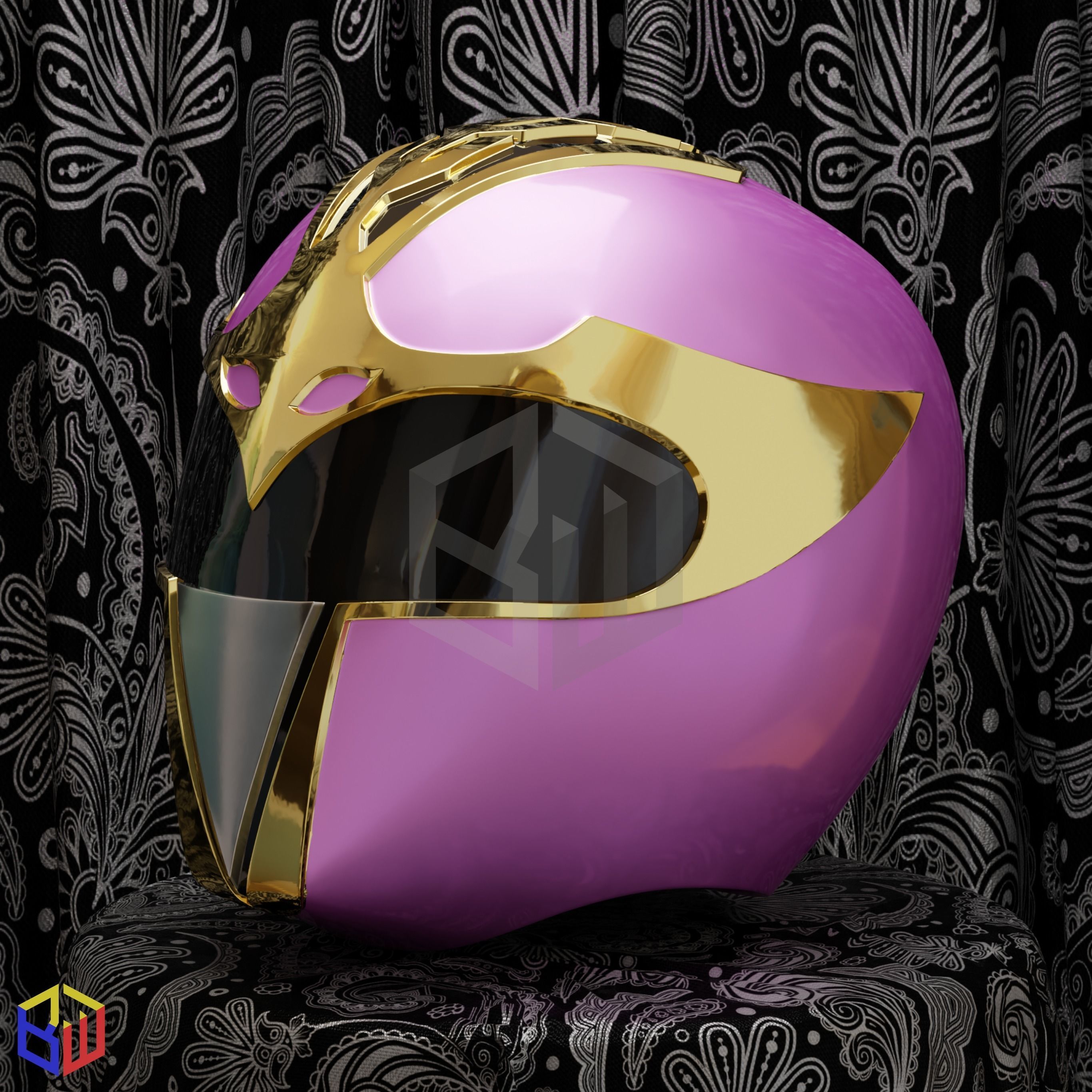 Power Rangers Squadron Pink Ranger Helmet 3D model 3D printable | CGTrader