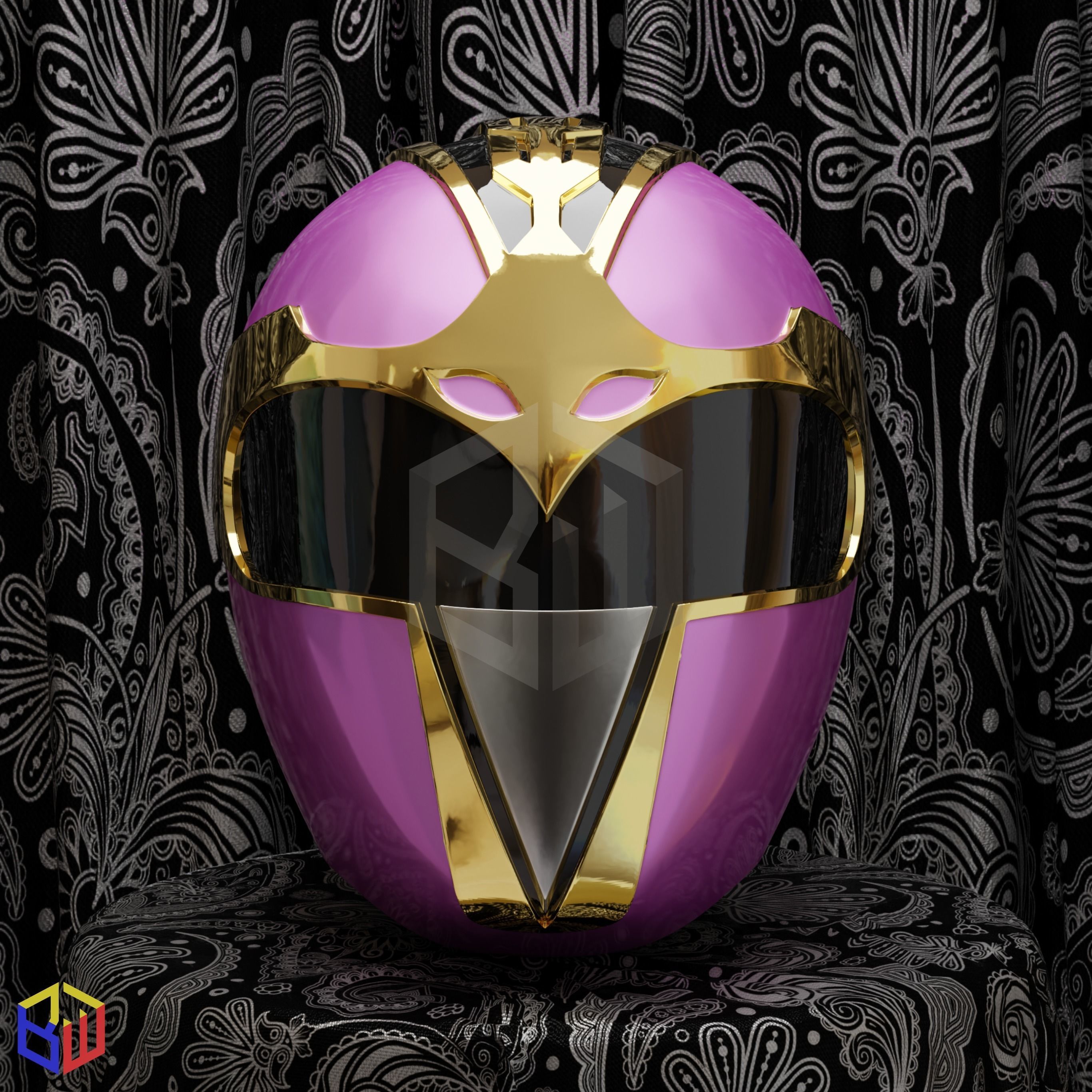 Power Rangers Squadron Pink Ranger Helmet 3D model 3D printable | CGTrader
