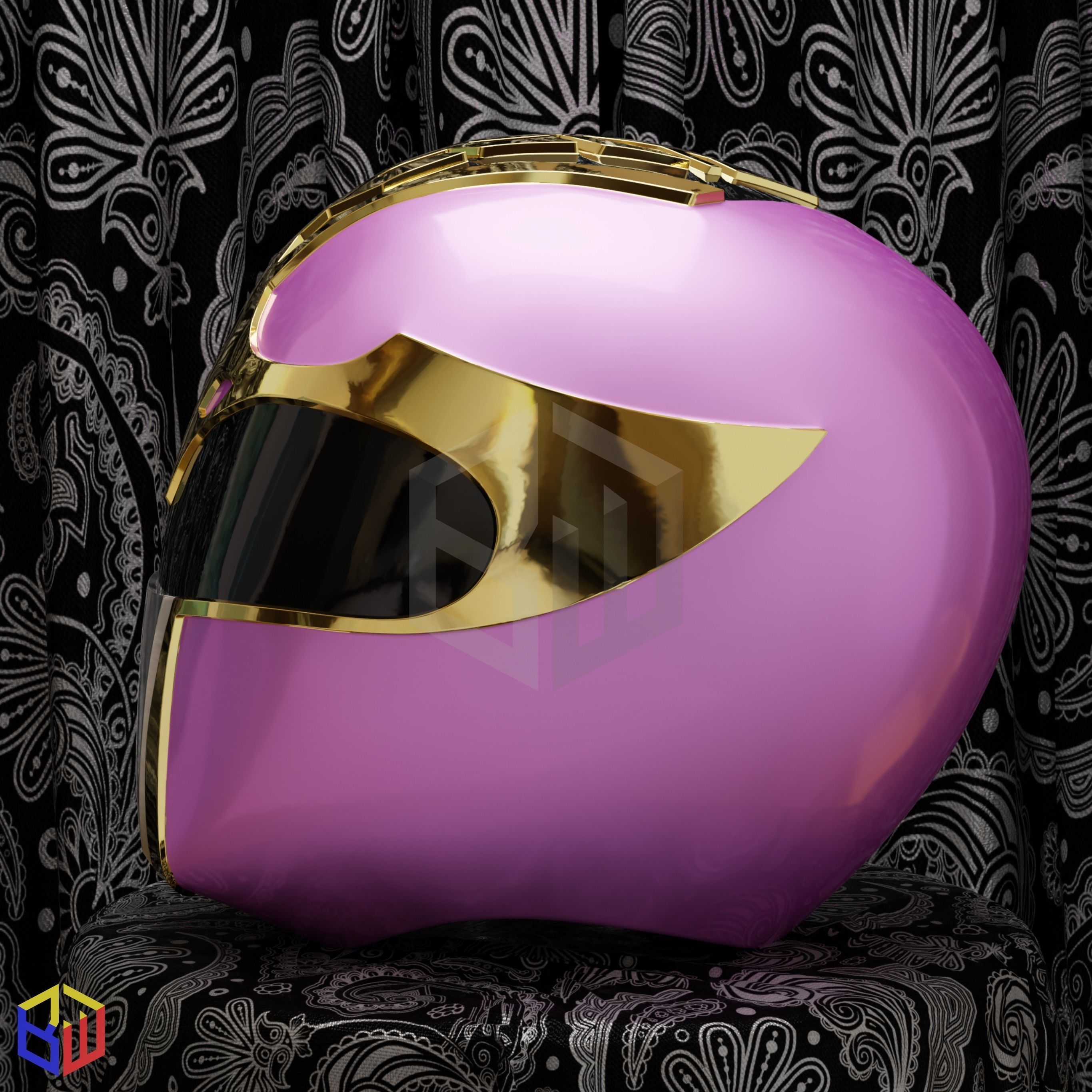 Power Rangers Squadron Pink Ranger Helmet 3D model 3D printable | CGTrader