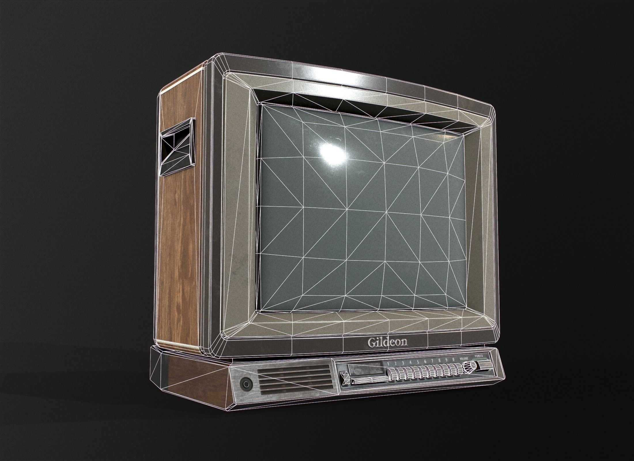 3D model Old Retro TV from 80s wooden case VR / AR / low-poly | CGTrader