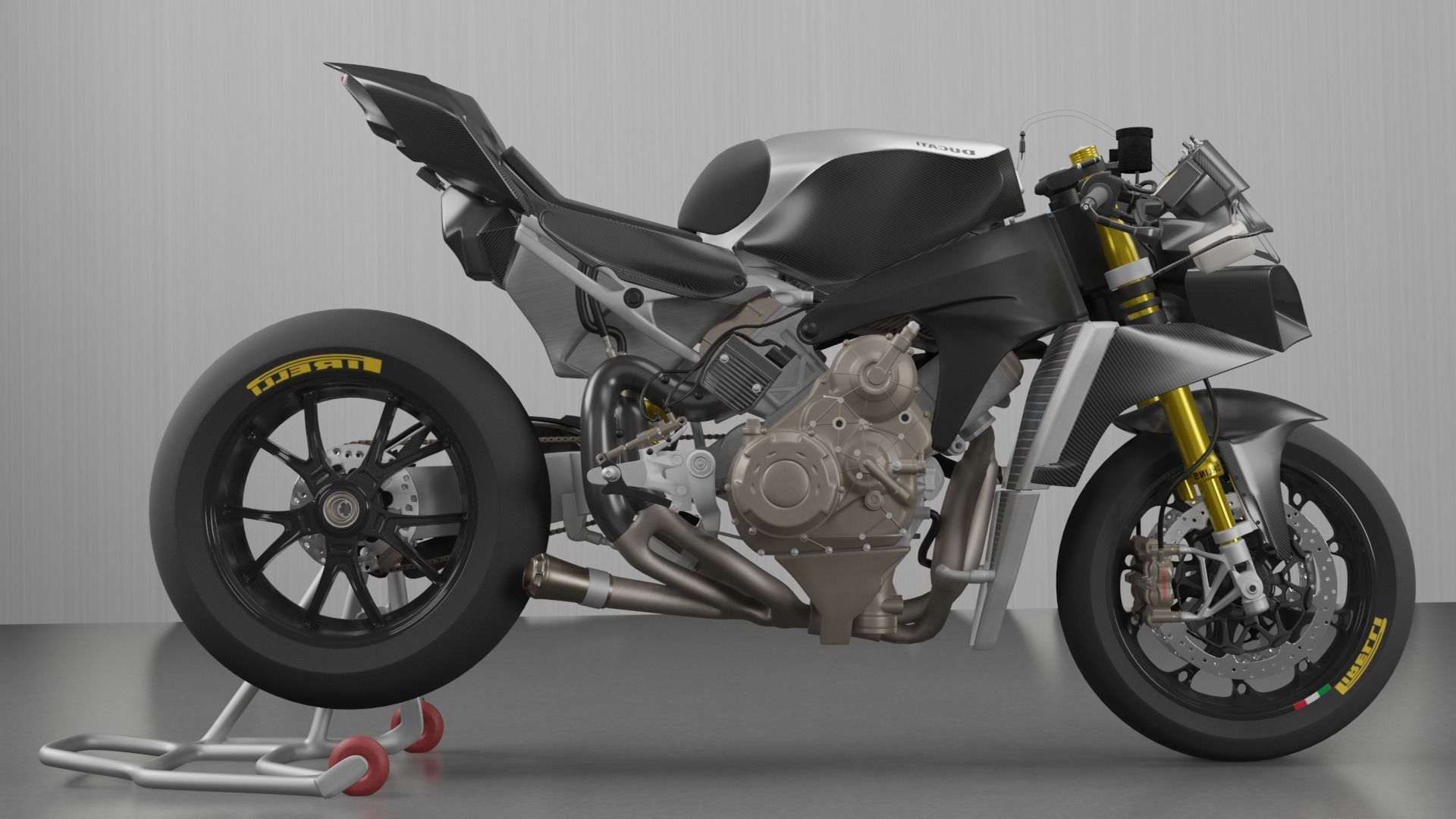 3D model DUCATI PANIGALE V4 WSBK 2019 FULL CARBON VR / AR / low-poly ...