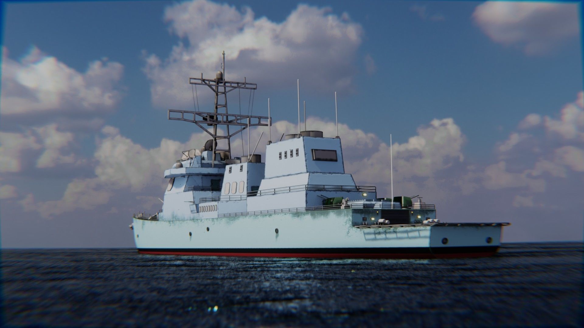 3D model Destroyer ship VR / AR / low-poly | CGTrader