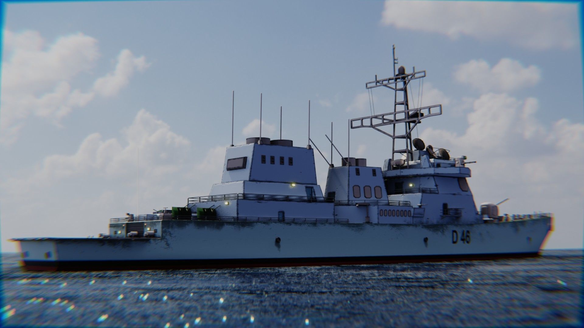 3D model Destroyer ship VR / AR / low-poly | CGTrader