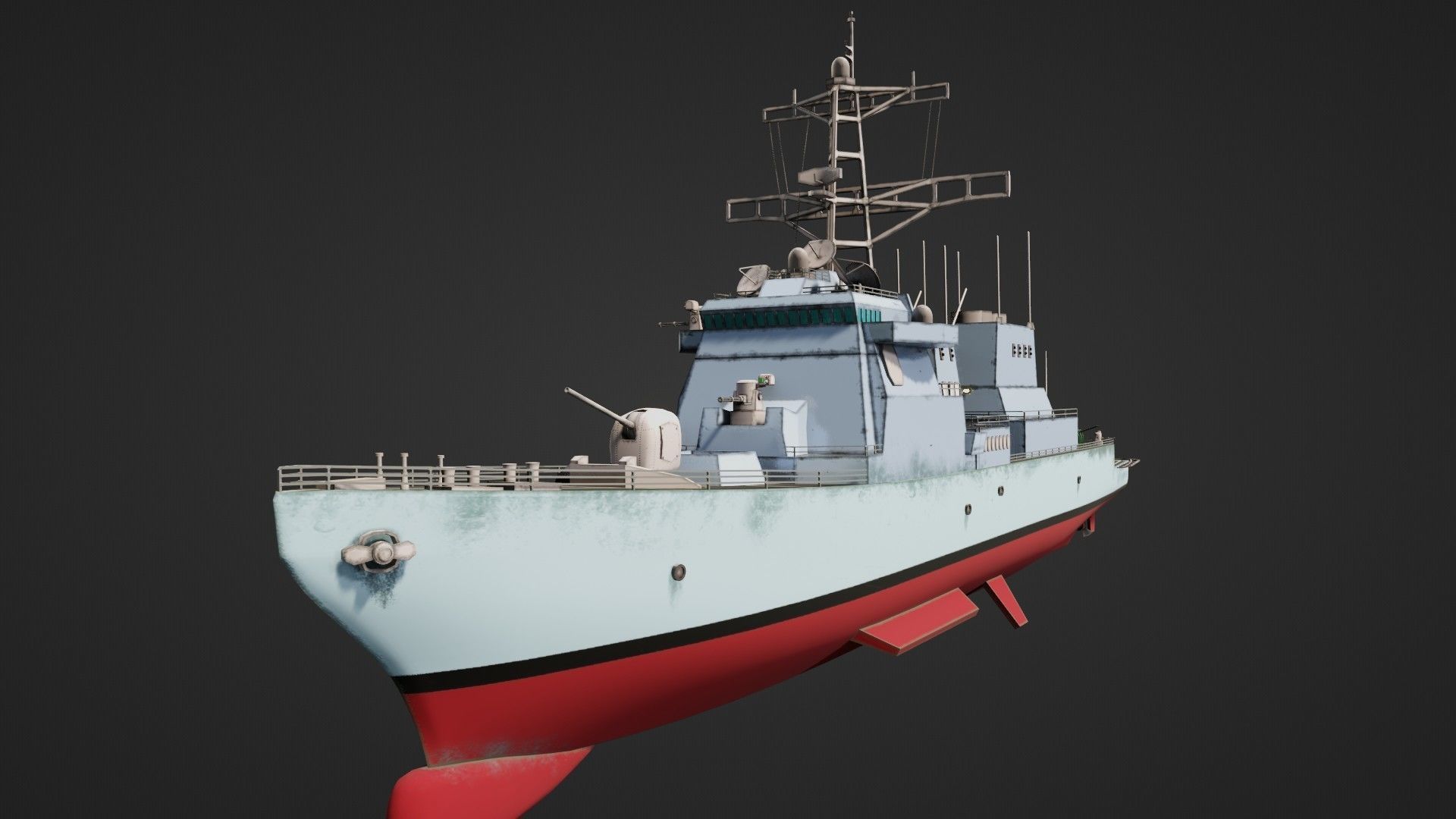 3D model Destroyer ship VR / AR / low-poly | CGTrader