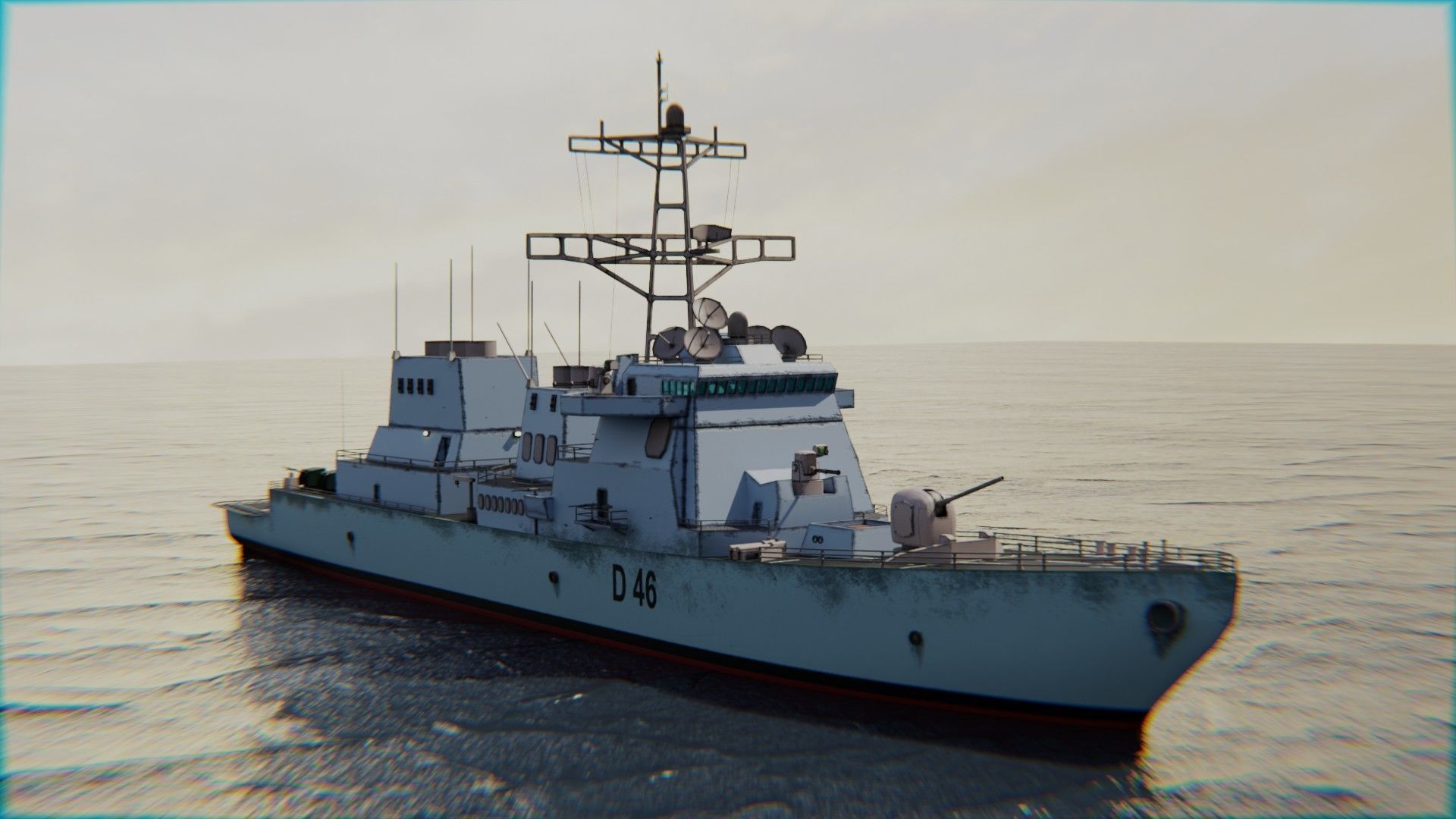 3D model Destroyer ship VR / AR / low-poly | CGTrader