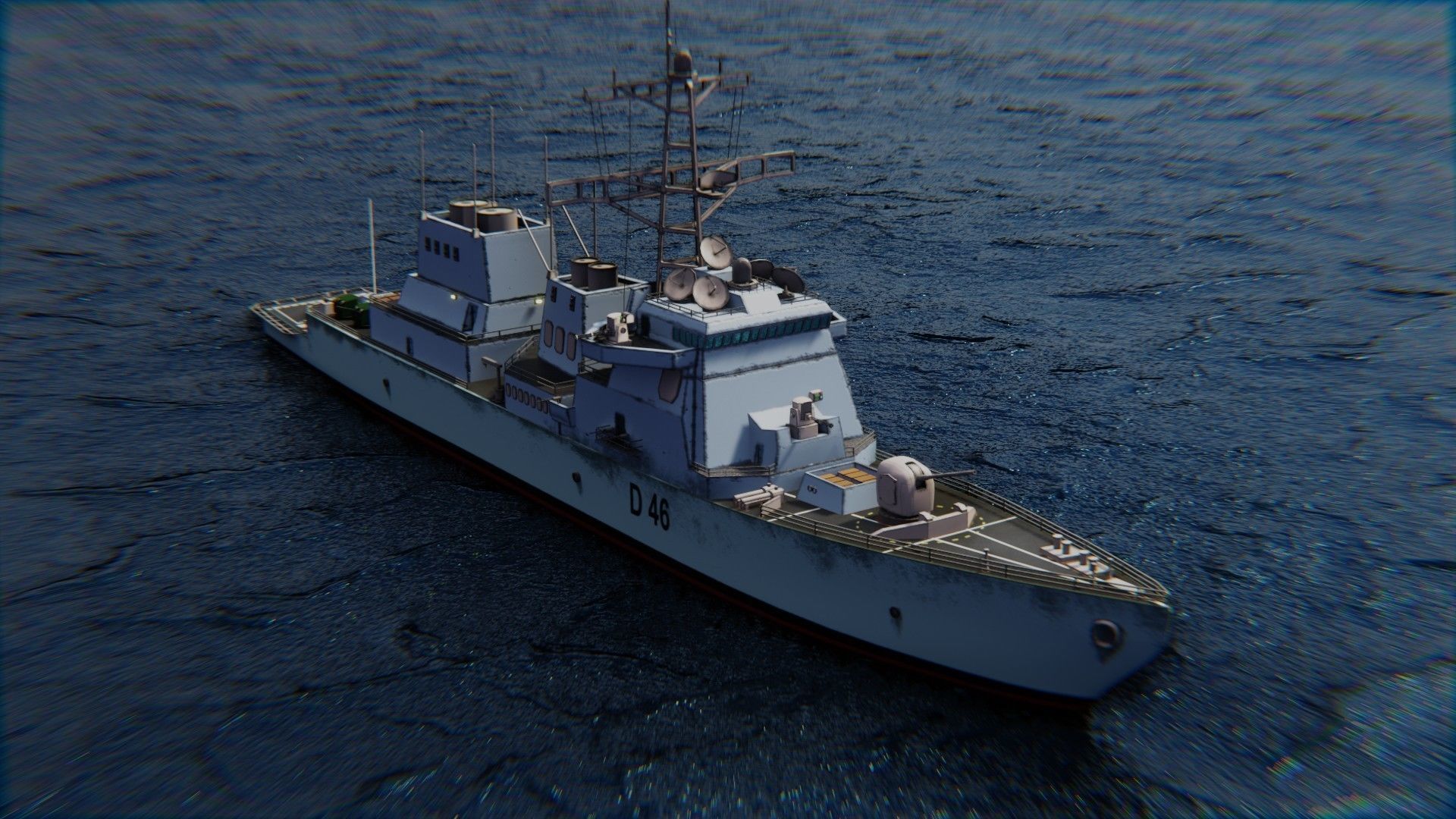 3D model Destroyer ship VR / AR / low-poly | CGTrader