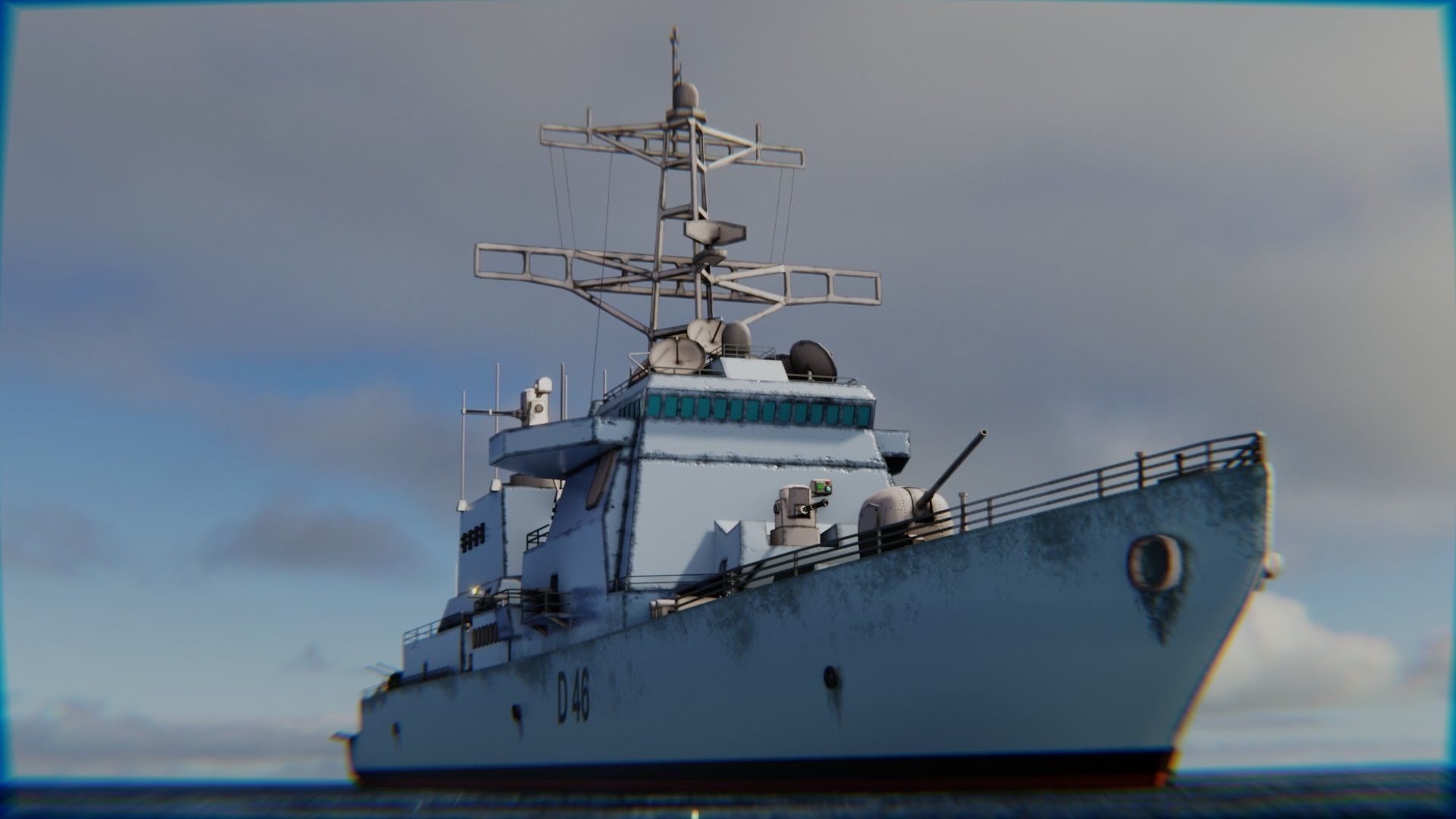 3D model Destroyer ship VR / AR / low-poly | CGTrader