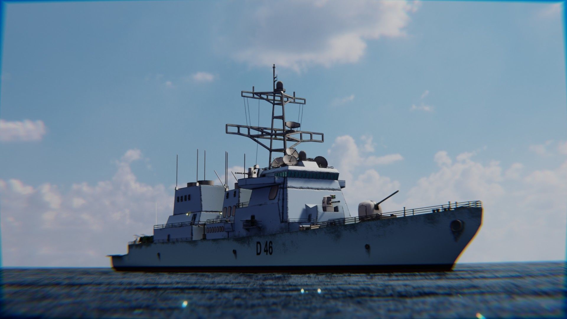 3D model Destroyer ship VR / AR / low-poly | CGTrader
