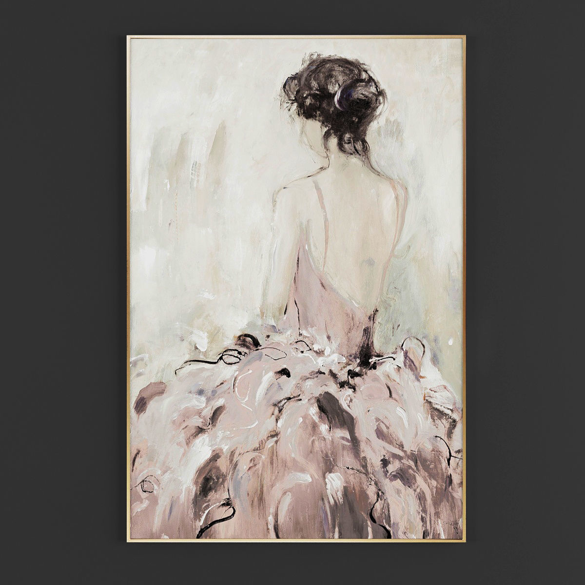 3D model Pictures336 painting of woman in dress VR / AR / low-poly ...