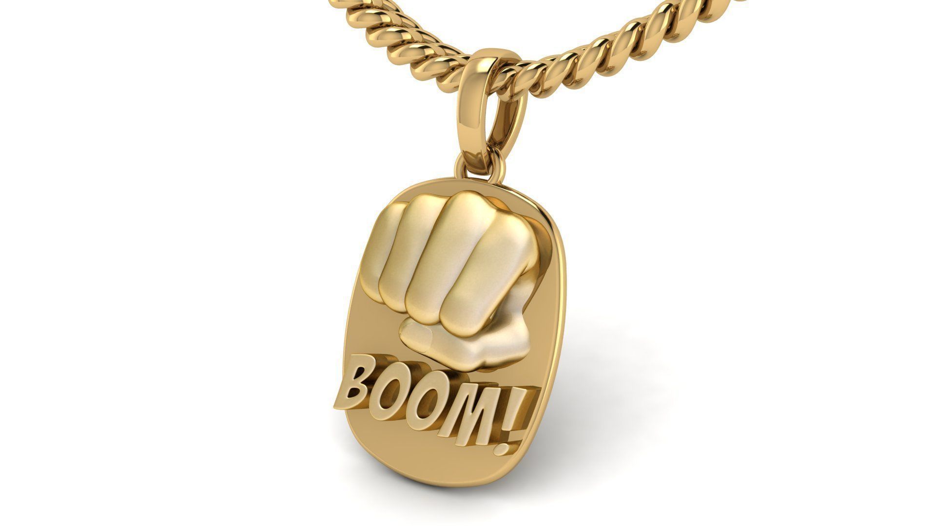 Gold Punch Boom Pendant 3D model 3D printable | CGTrader