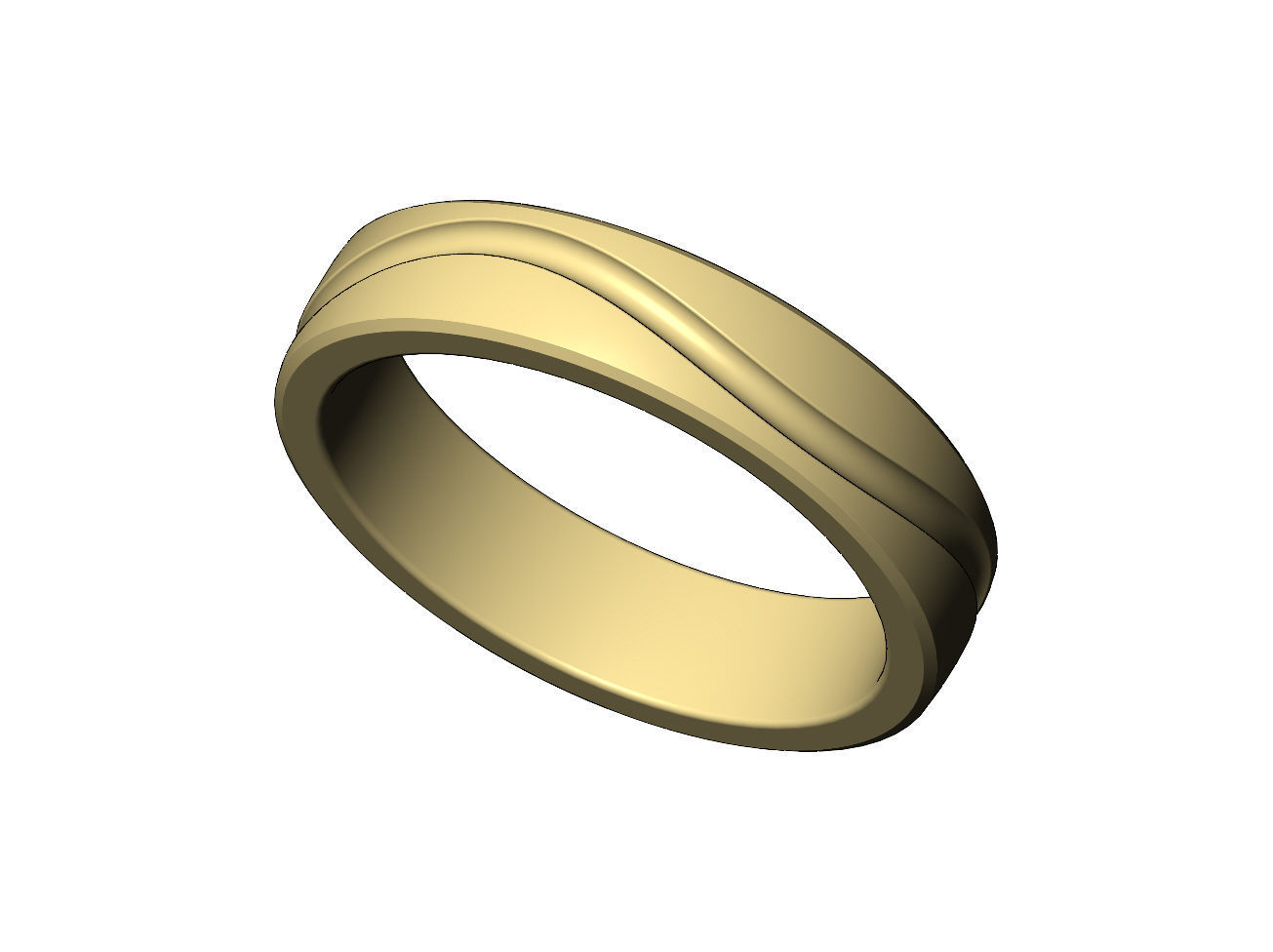 Curved groove fashion cigar band US sizes 6to9 3D model 3D printable ...
