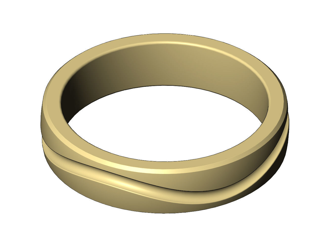 Curved groove fashion cigar band US sizes 6to9 3D model 3D printable ...