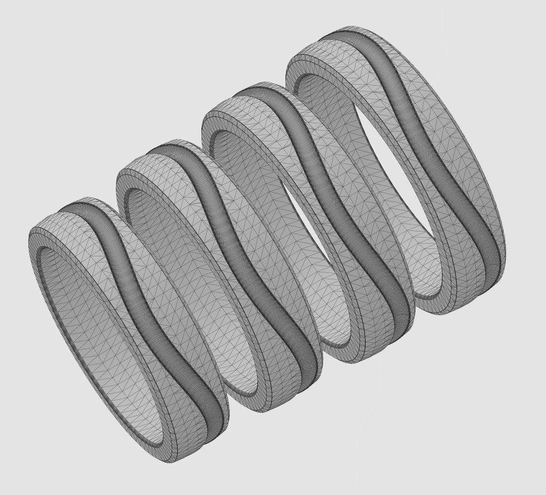 Curved groove fashion cigar band US sizes 6to9 3D model 3D printable ...