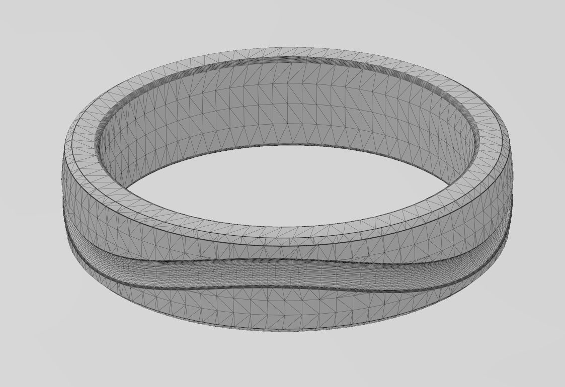 Curved groove fashion cigar band US sizes 6to9 3D model 3D printable ...