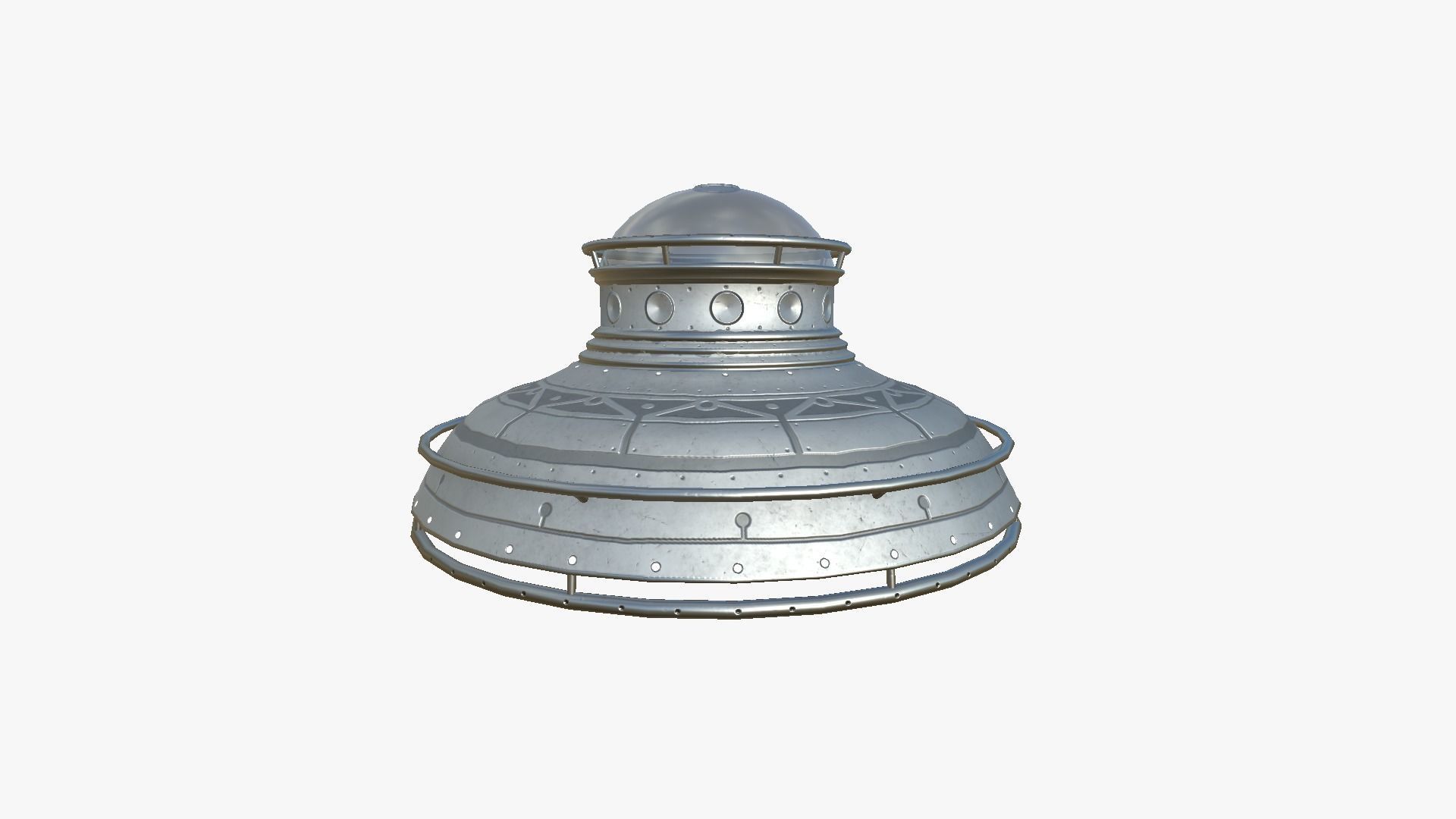 3D model Alien Spaceship UFO F01 Steel - Sci Fi Spacecraft Design VR ...