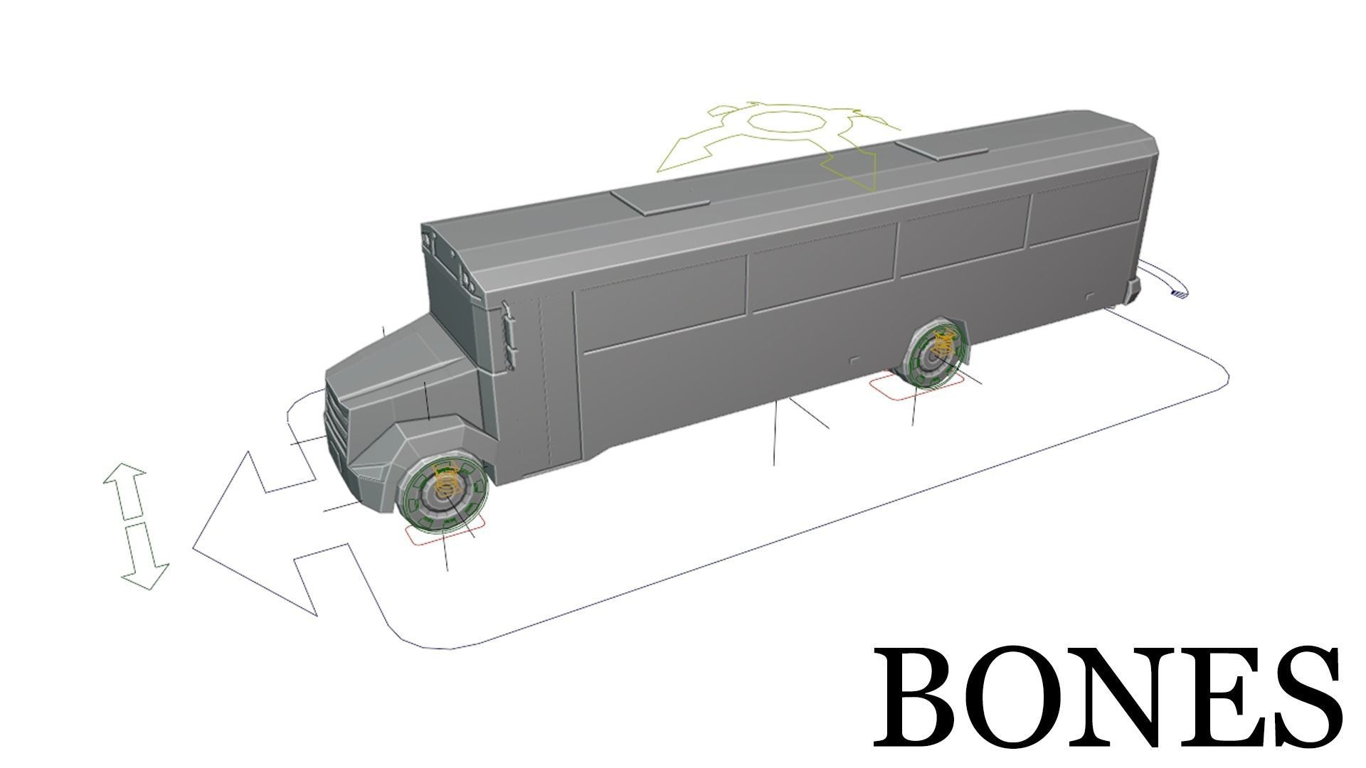 Police Correctional Bus Facility LowPoly 3D Model 3D model rigged ...