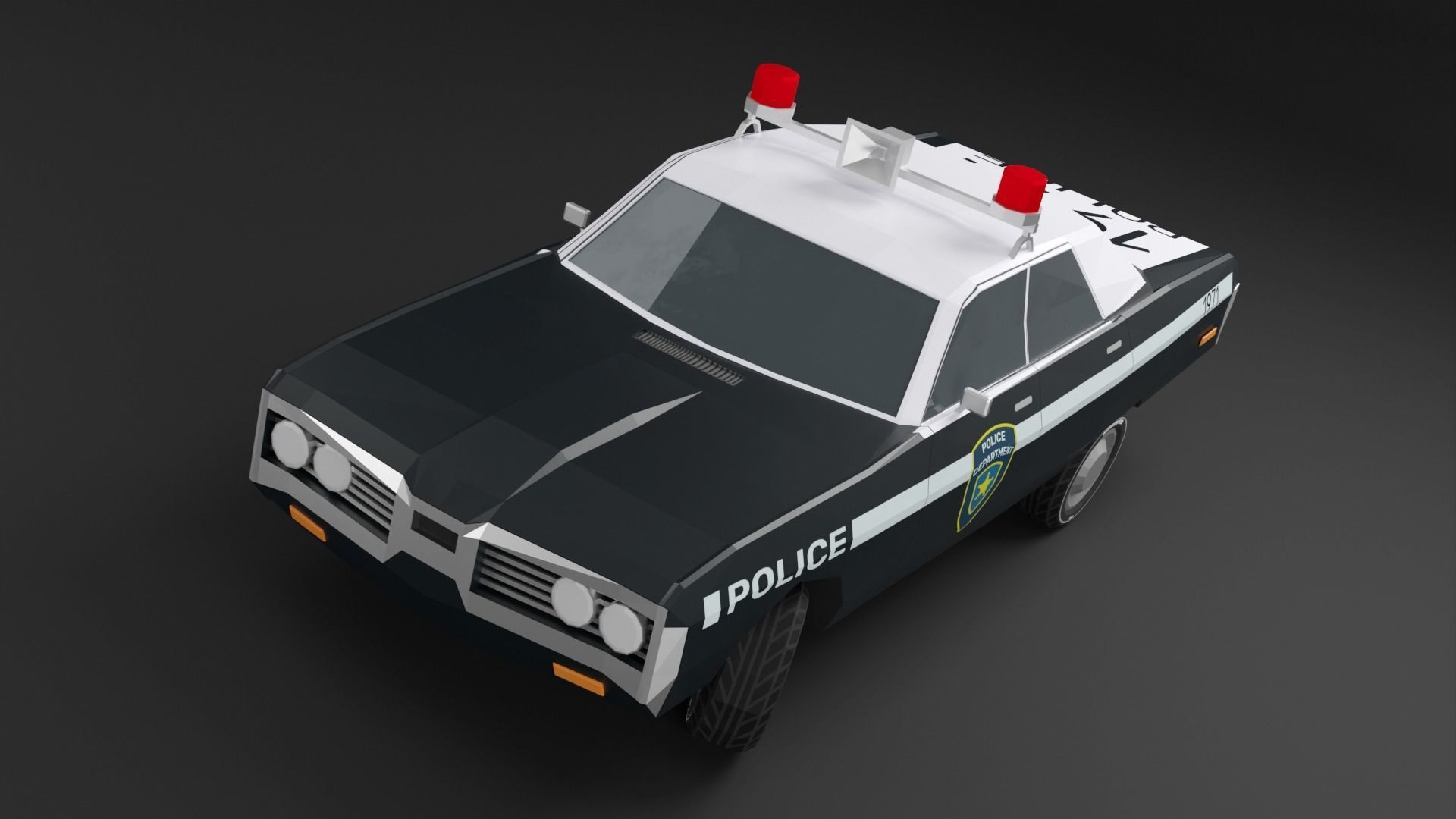 Police Car 1971 NY Low-Poly 3D Model 3D model rigged | CGTrader