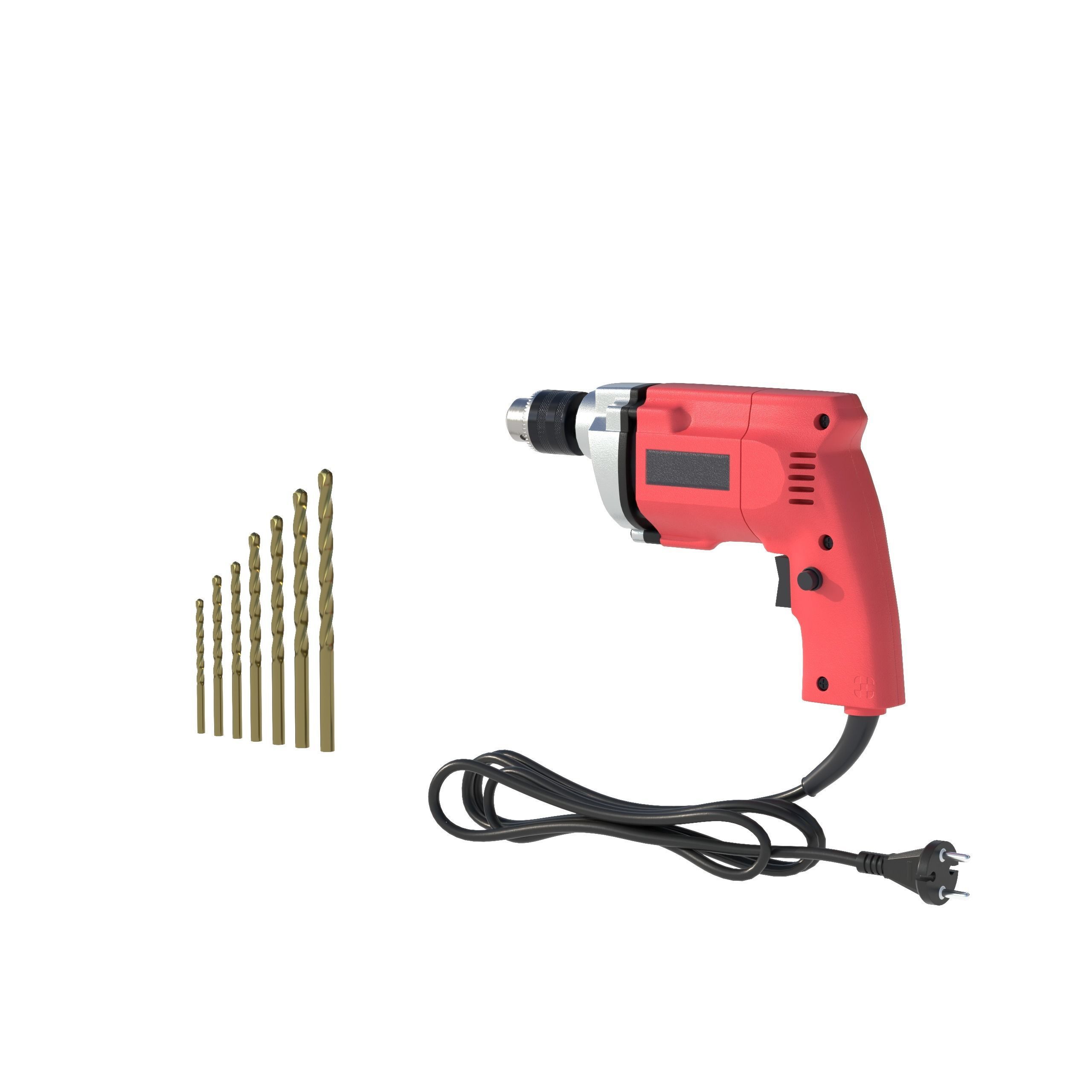 Electric Drill Machine with long wire 3D model | CGTrader