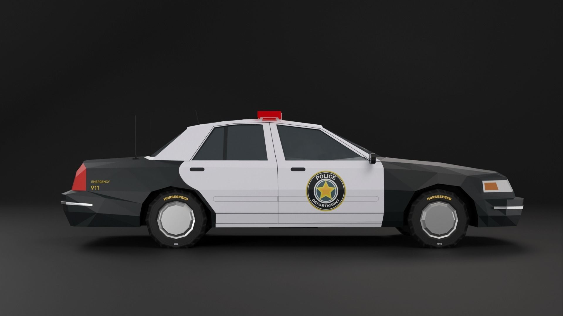 Police Car 1998 NY Low-poly 3D Model 3D model rigged | CGTrader