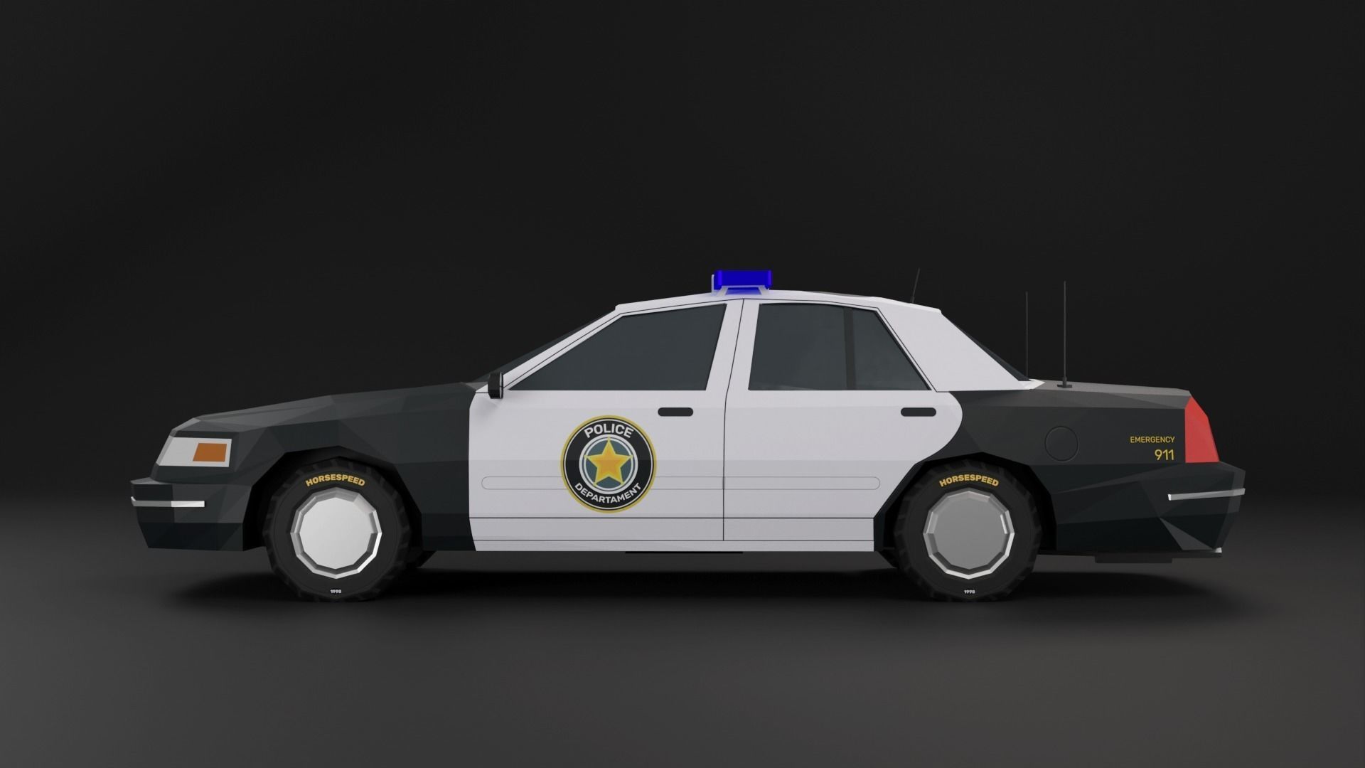 Police Car 1998 NY Low-poly 3D Model 3D model rigged | CGTrader