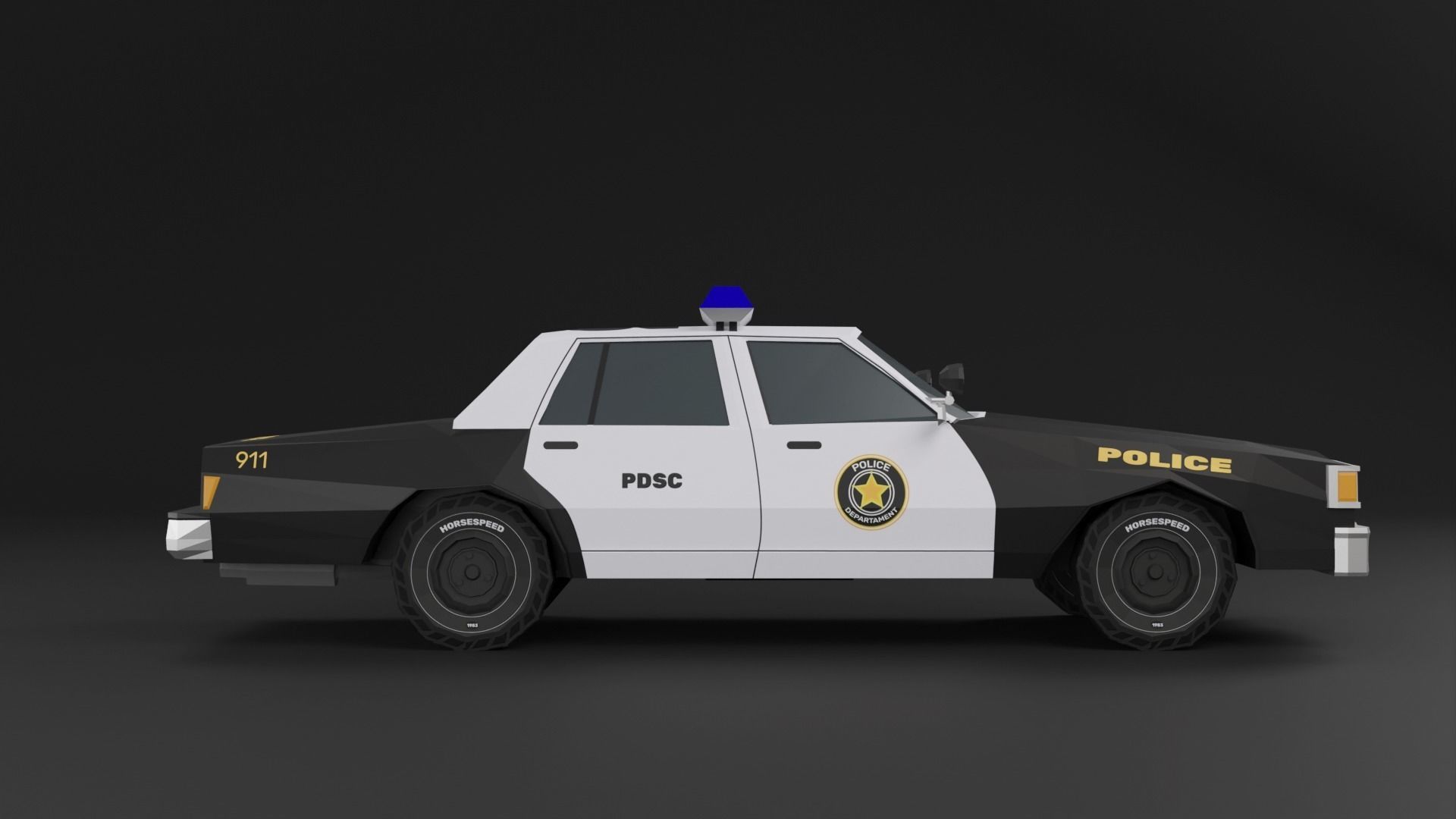 Police Car 1983 NY Lowpoly 3D Model 3D model rigged | CGTrader