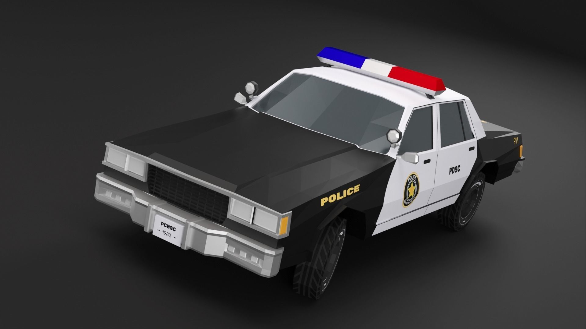 Police Car 1983 NY Lowpoly 3D Model 3D model rigged | CGTrader