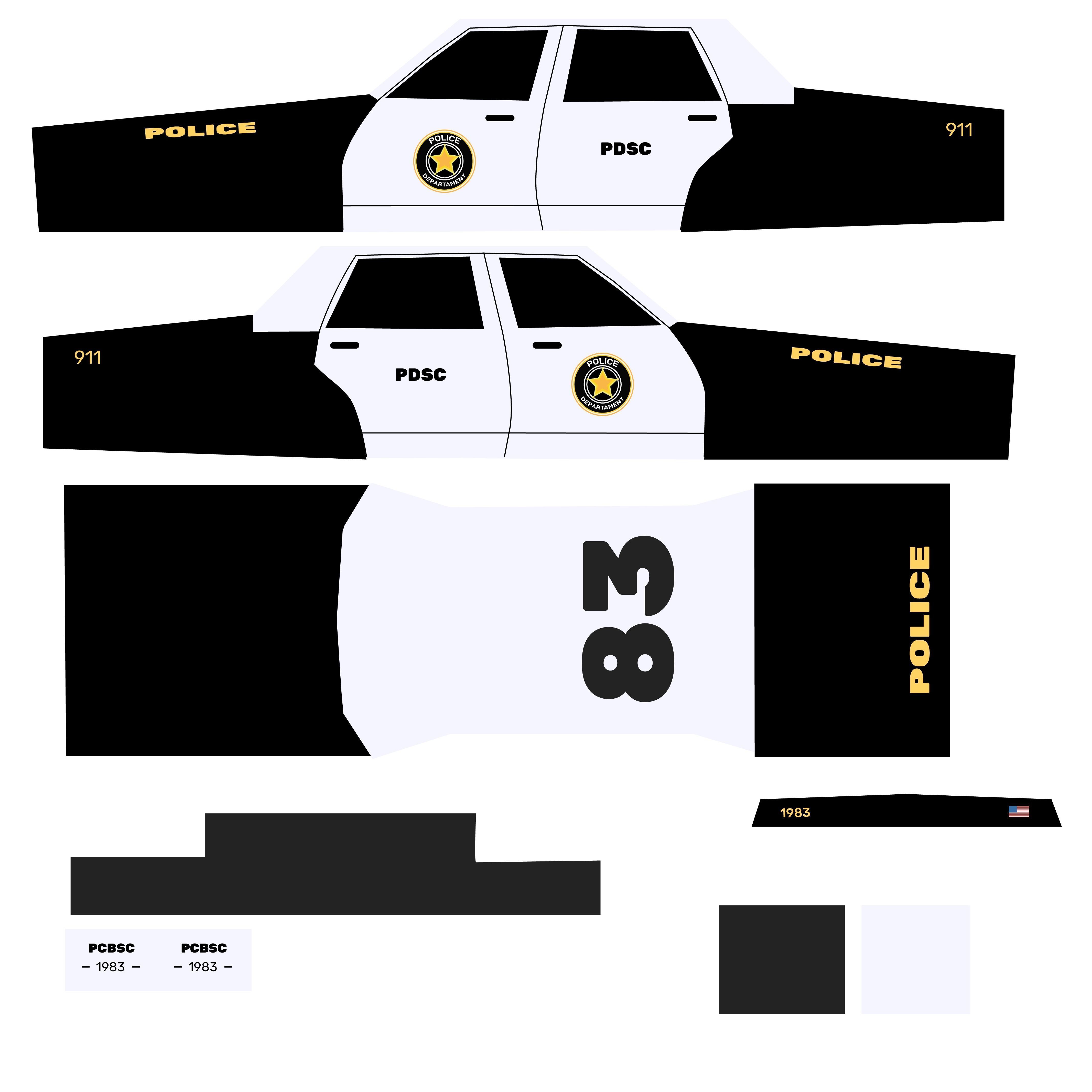 Police Car 1983 NY Lowpoly 3D Model 3D model rigged | CGTrader